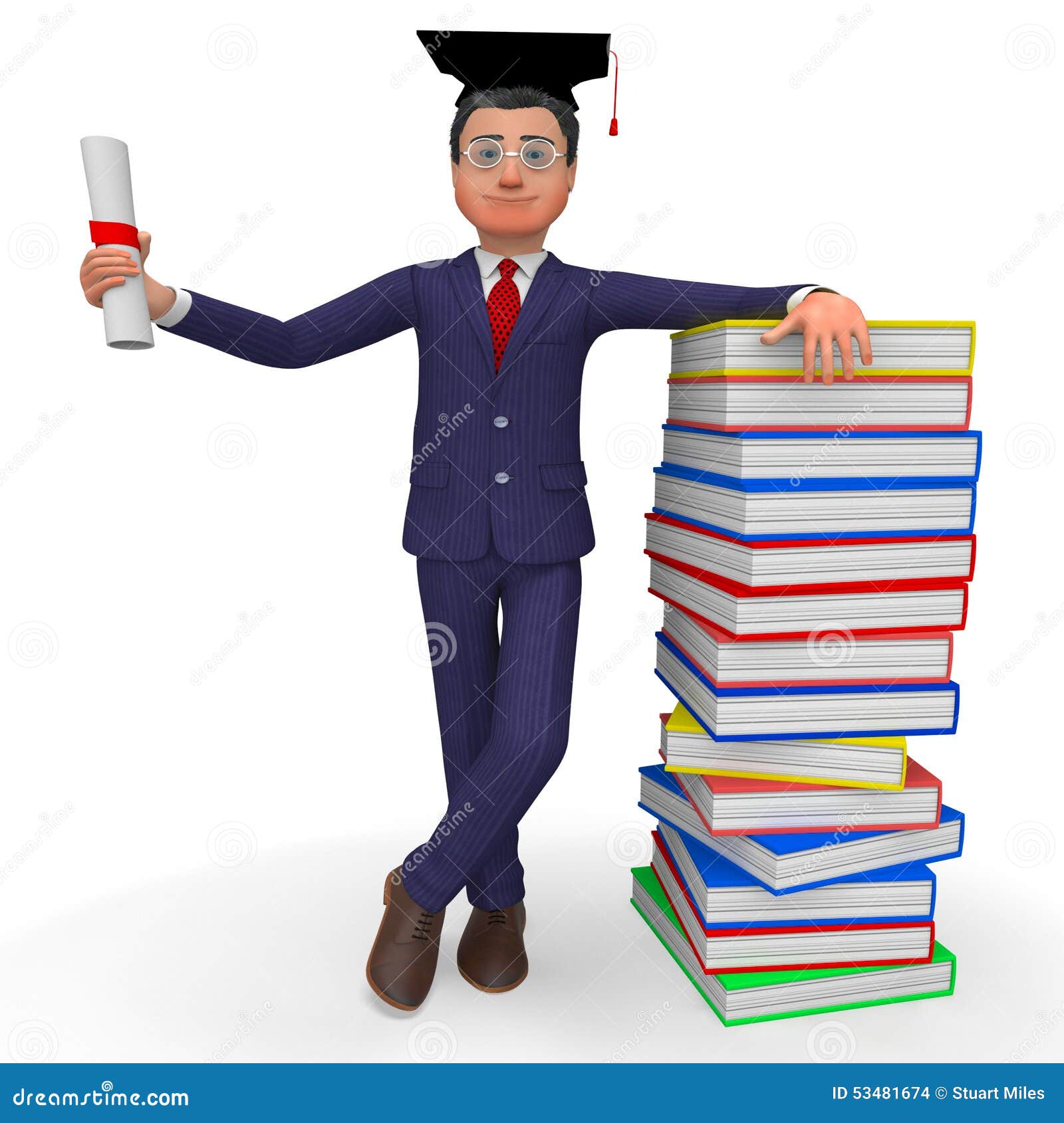 Man with Diploma Means New Grad and Phd Stock Illustration ...