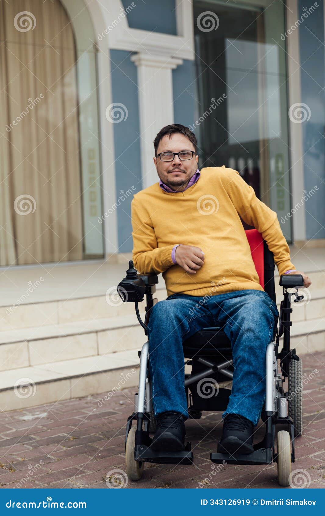 Man with Disabilities in Wheelchair Walking Stock Image - Image of ...