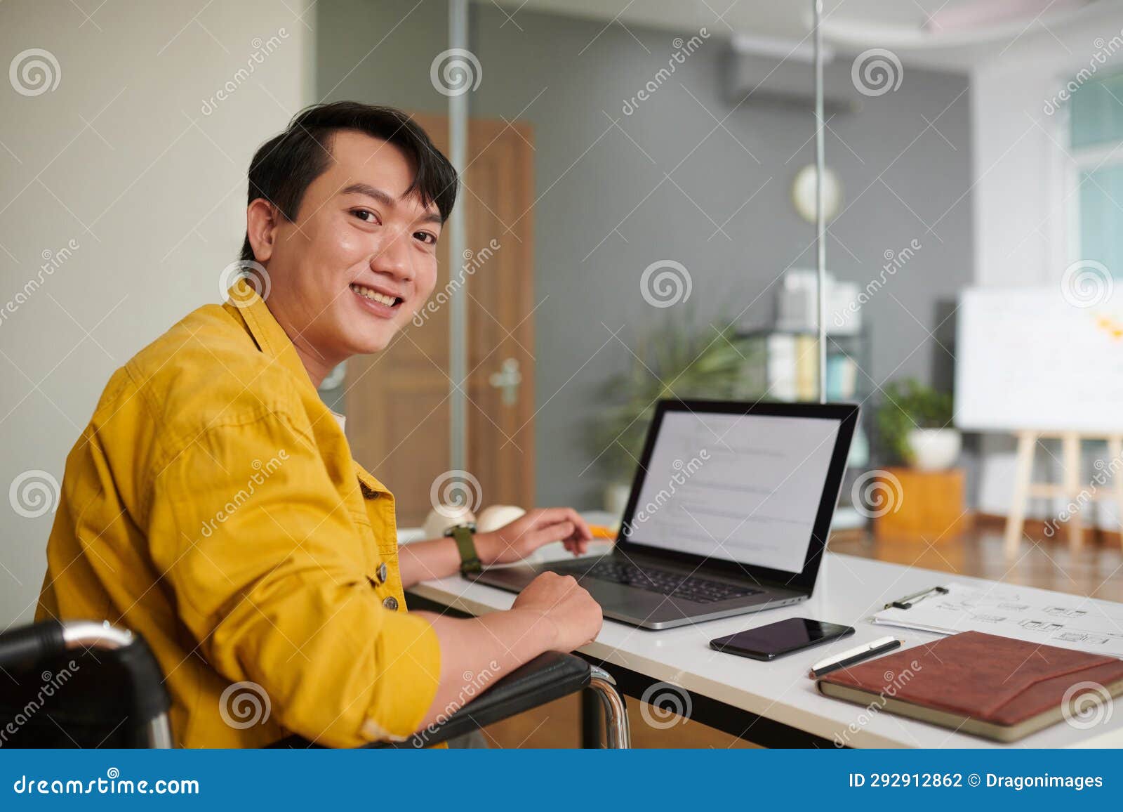 Man with Disability Working on Computer Stock Photo - Image of working ...