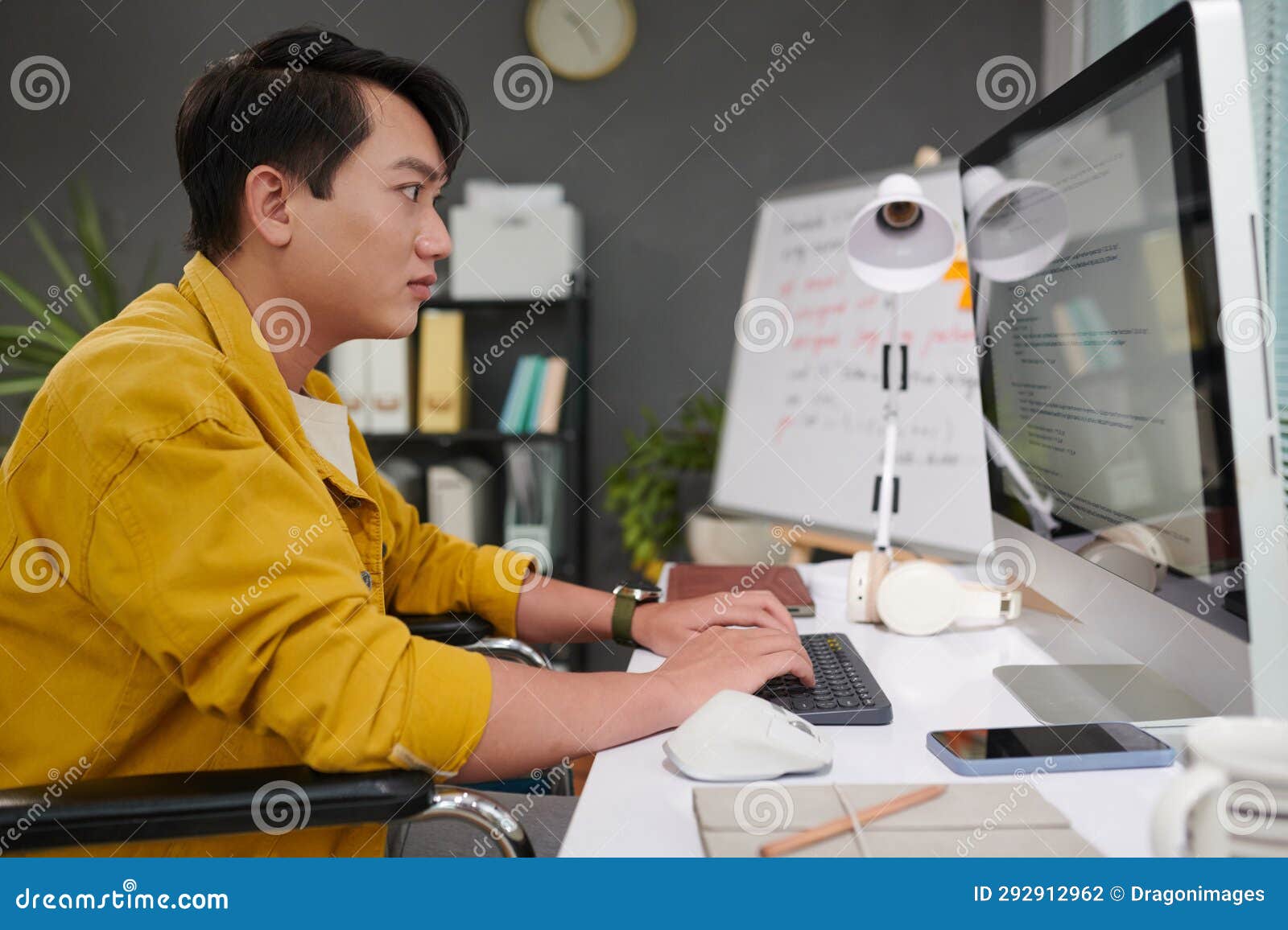 Man with Disability Working Stock Photo - Image of a11y, distant: 292912962