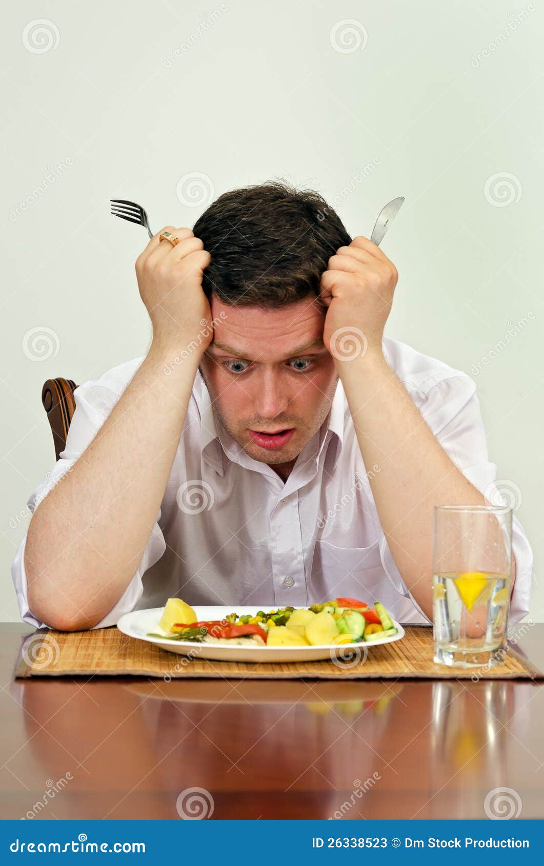 Man is Disappointed with His Dish Stock Image - Image of nutrition ...