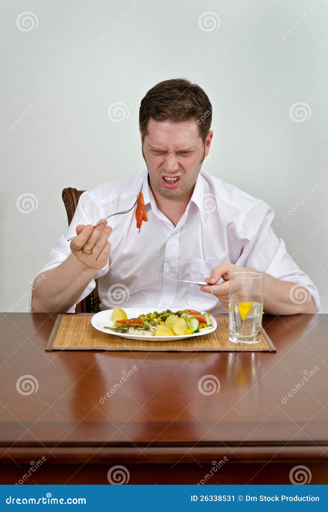 Man is Disappointed with His Dish Stock Image - Image of dish, holding ...