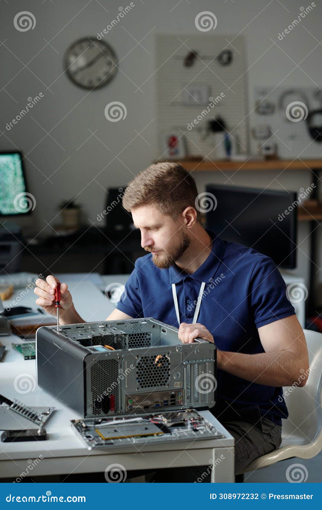 Man Disassembling Computer Processor Stock Photo - Image of hardware ...
