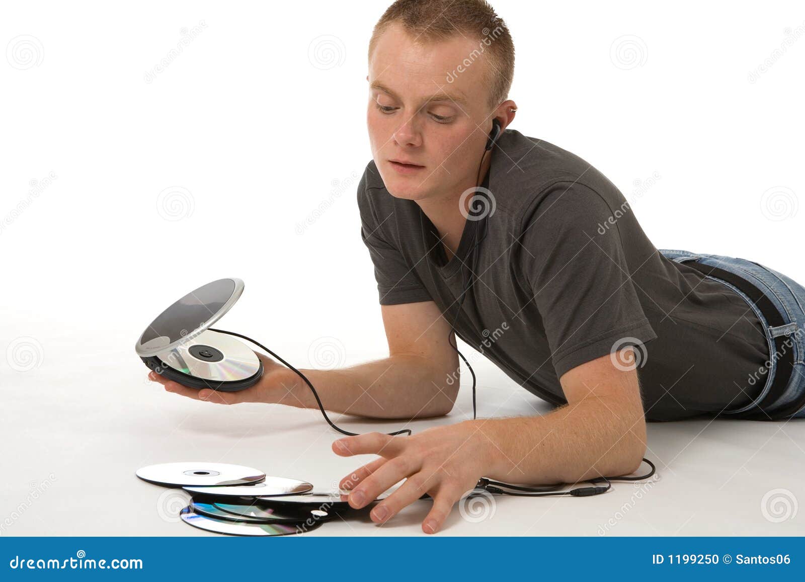 Man with discman stock photo. Image of hear, medium, disc - 1199250