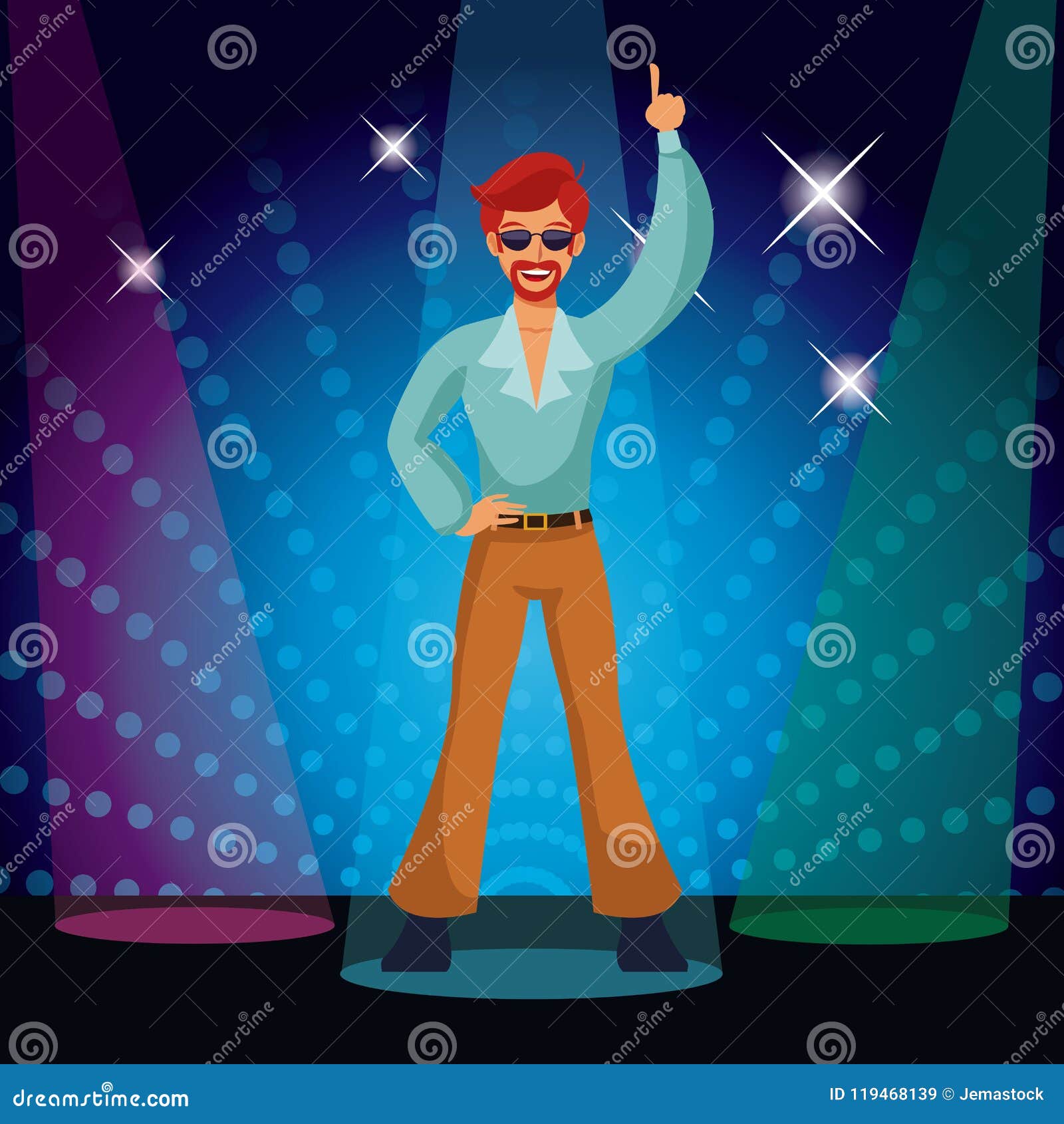 Man disco dancing stock vector. Illustration of graphic - 119468139