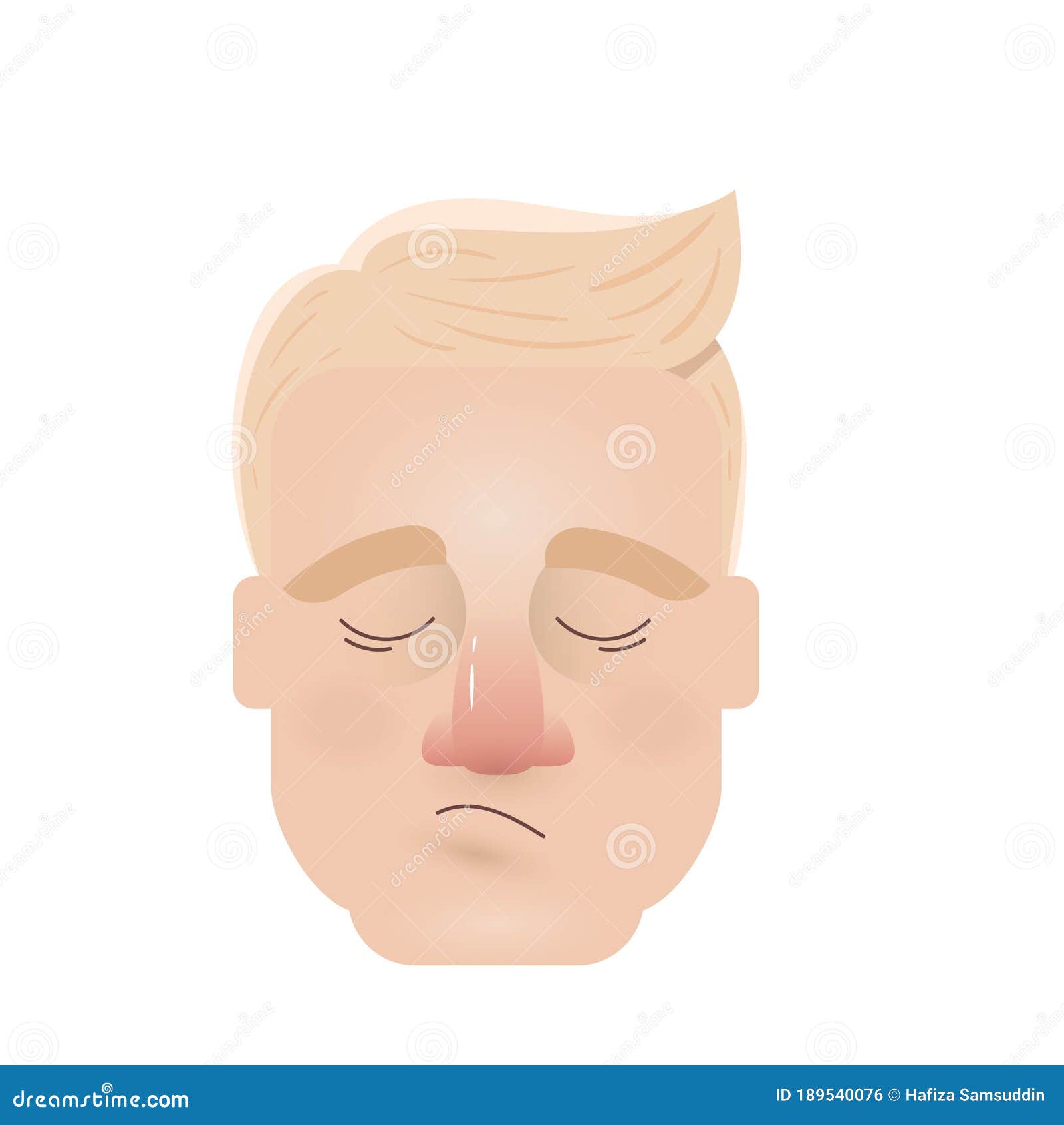 Man with Discontent Face. Vector Illustration Decorative Design Stock ...