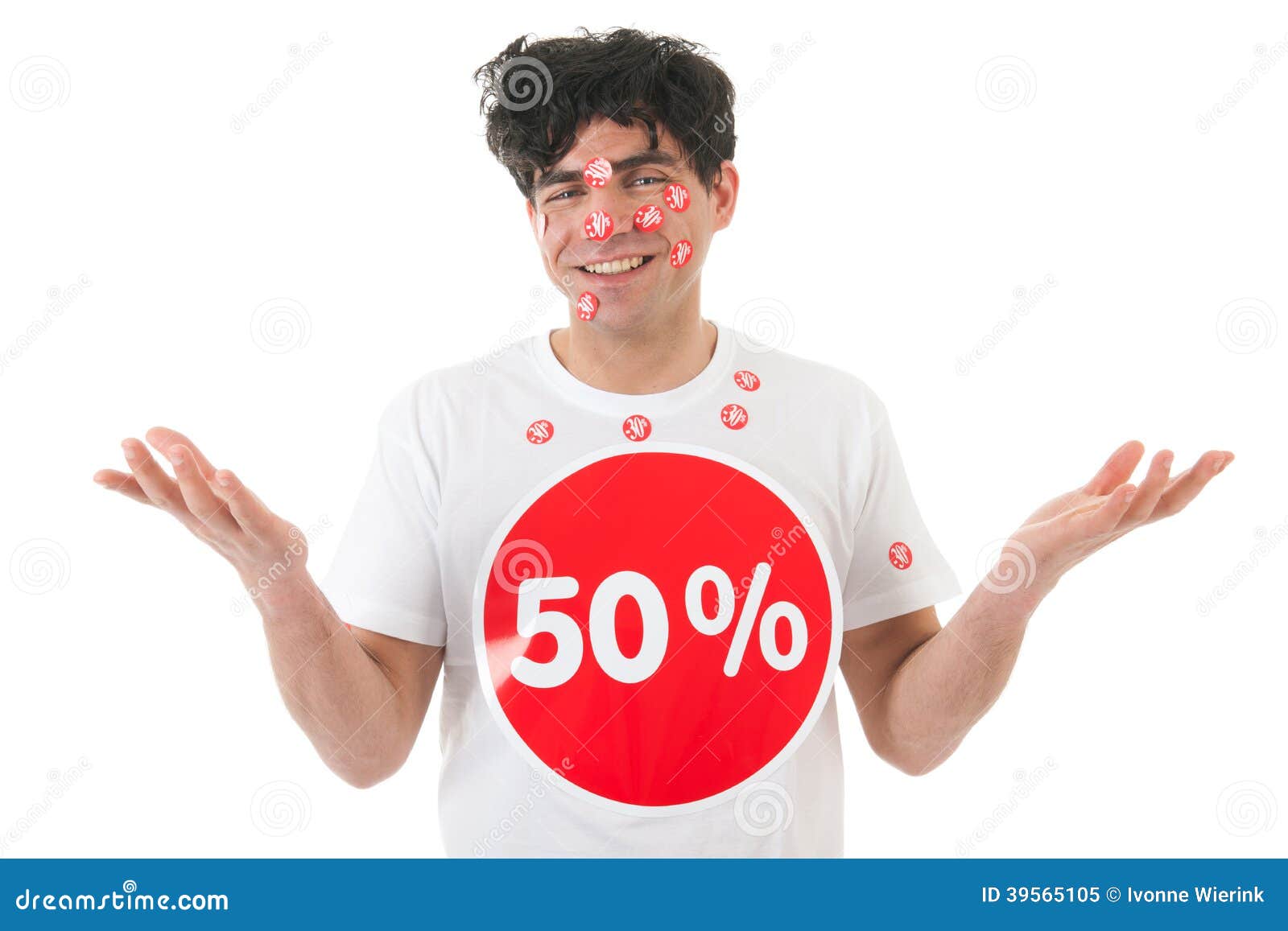 Man with discount stock image. Image of percent, adult - 39565105