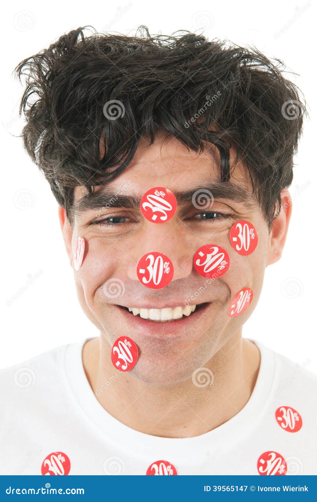 Man with discount stock image. Image of happy, hair, background - 39565147