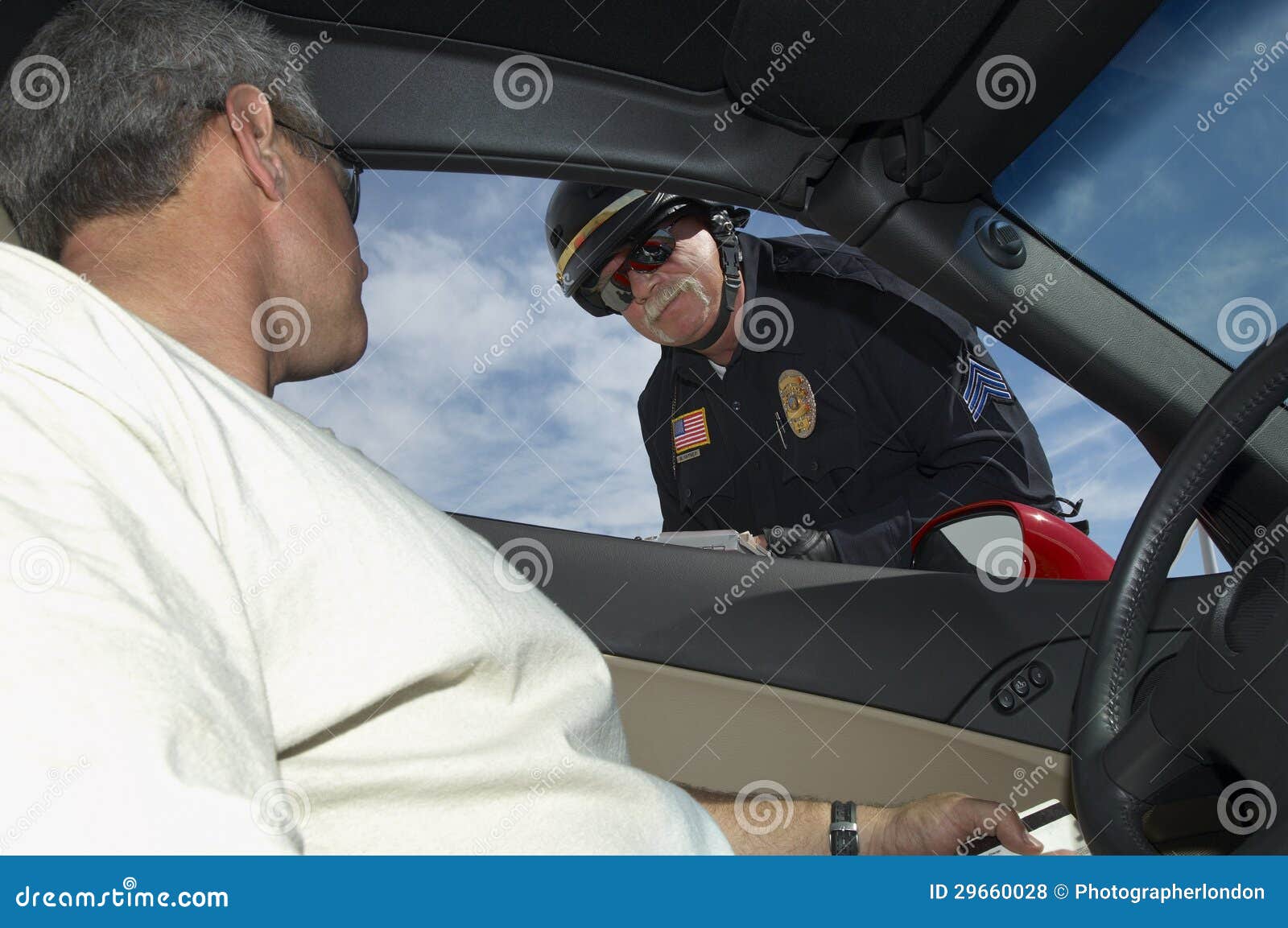Man in Discussion with Police Officer Stock Photo - Image of person ...
