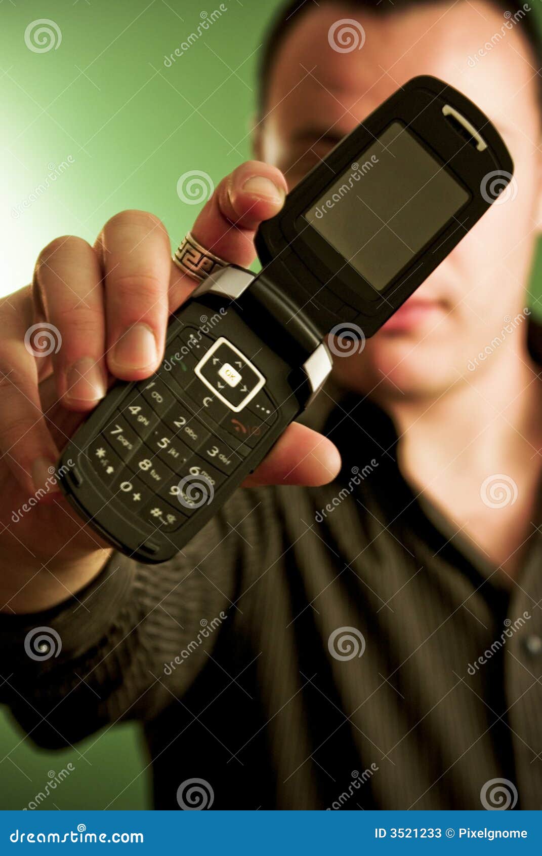 Man displaying cell phone stock image. Image of modern - 3521233