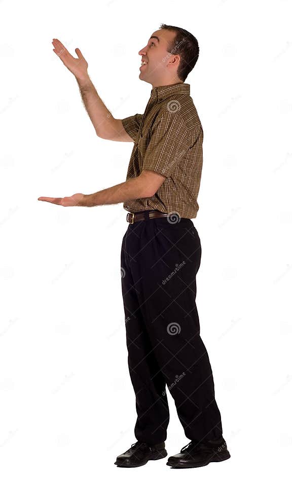 Man Displaying Something stock image. Image of product - 7171345