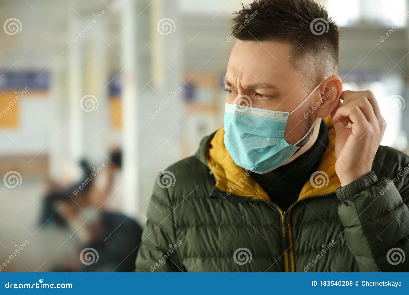 Man with Disposable Mask. Virus Protection Stock Photo - Image of ...
