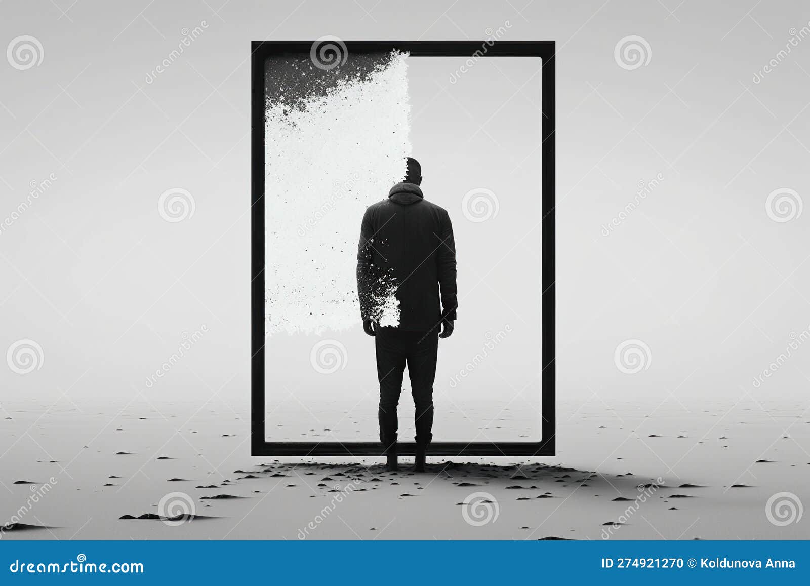 Man Dissolves in Depression Minimalist, Created with Generative AI ...