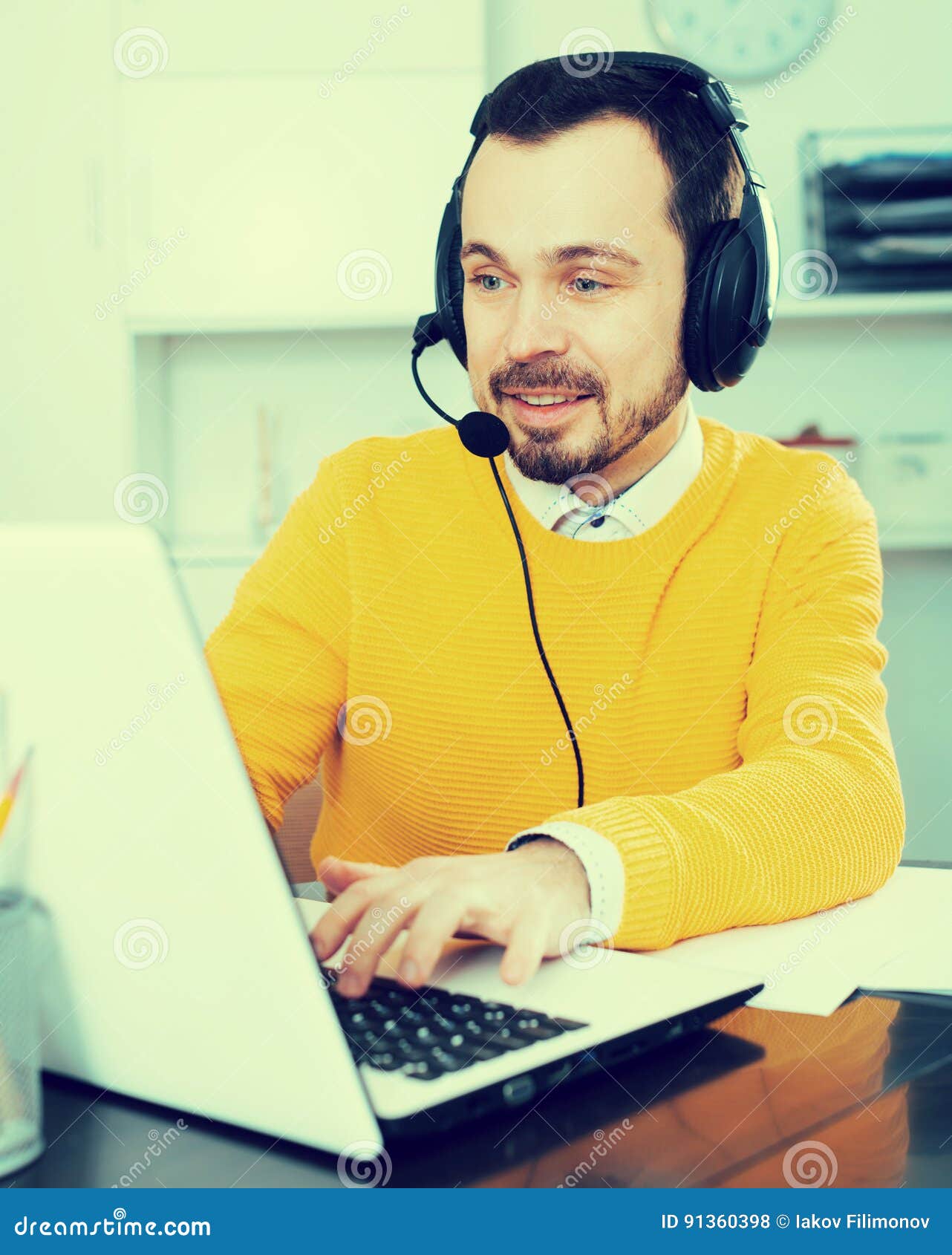 Man distance learning stock photo. Image of faculty, employee - 91360398