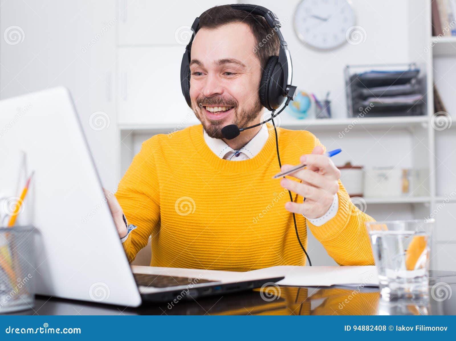 Man distance learning stock photo. Image of faculty, institute - 94882408