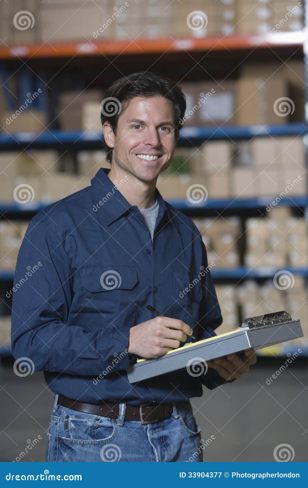 Man in Distribution Warehouse Stock Image - Image of caucasian ...