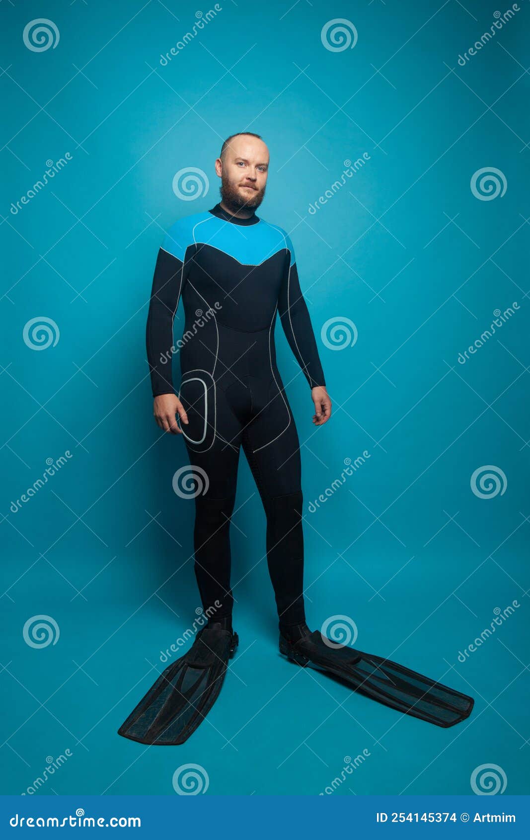 Diver Standing In Sea Waves Royalty-Free Stock Photography ...
