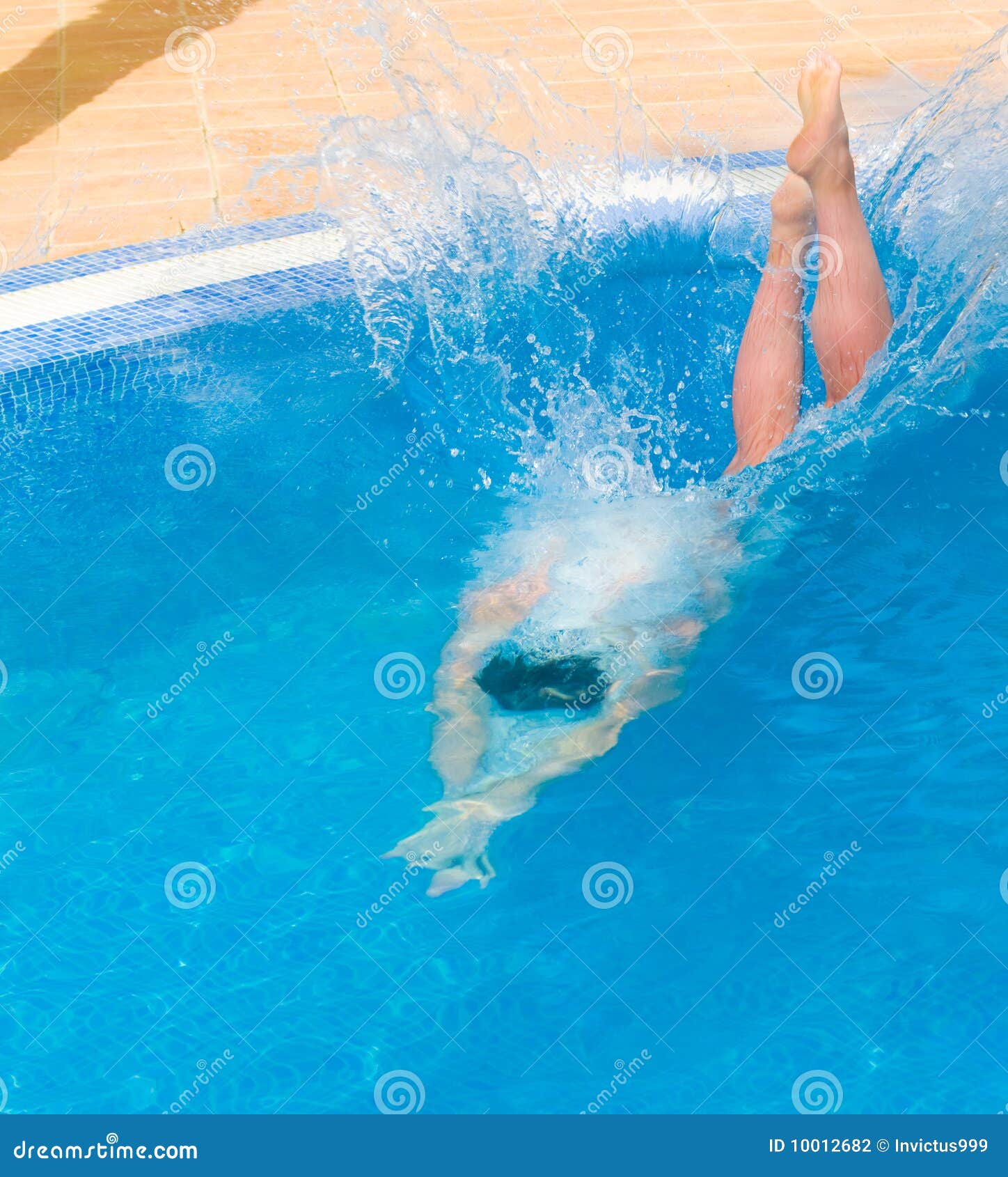 Man diving stock photo. Image of reflection, dive, diver - 10012682