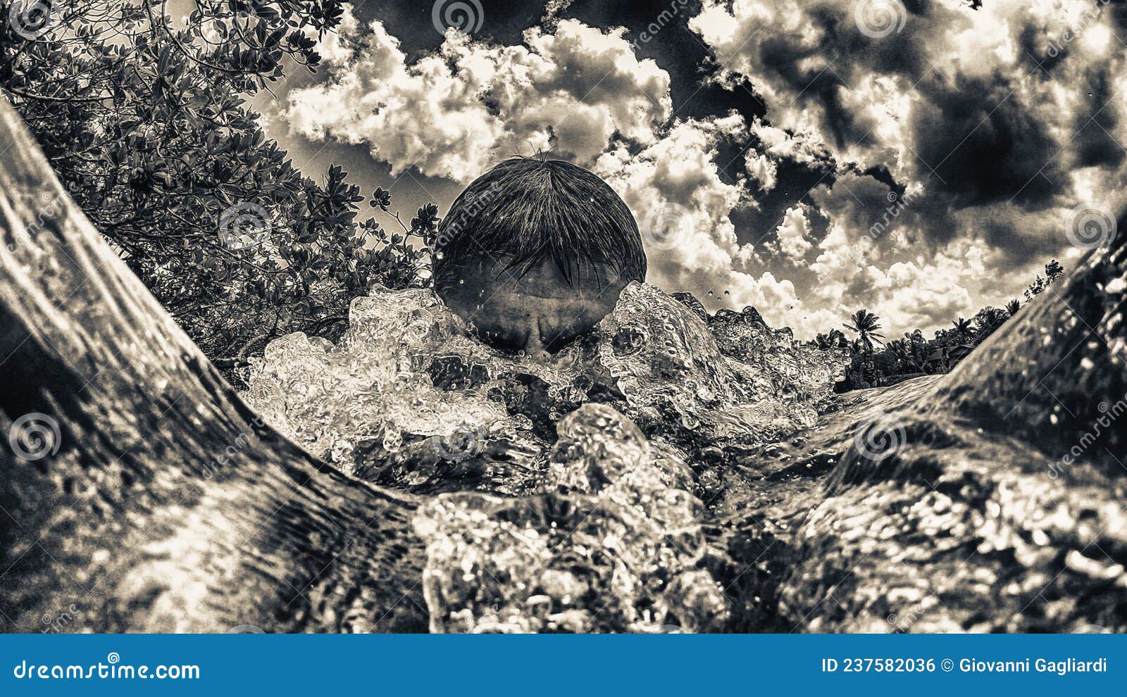 Man Diving at the Beach. Splash in the Water Stock Photo - Image of ...