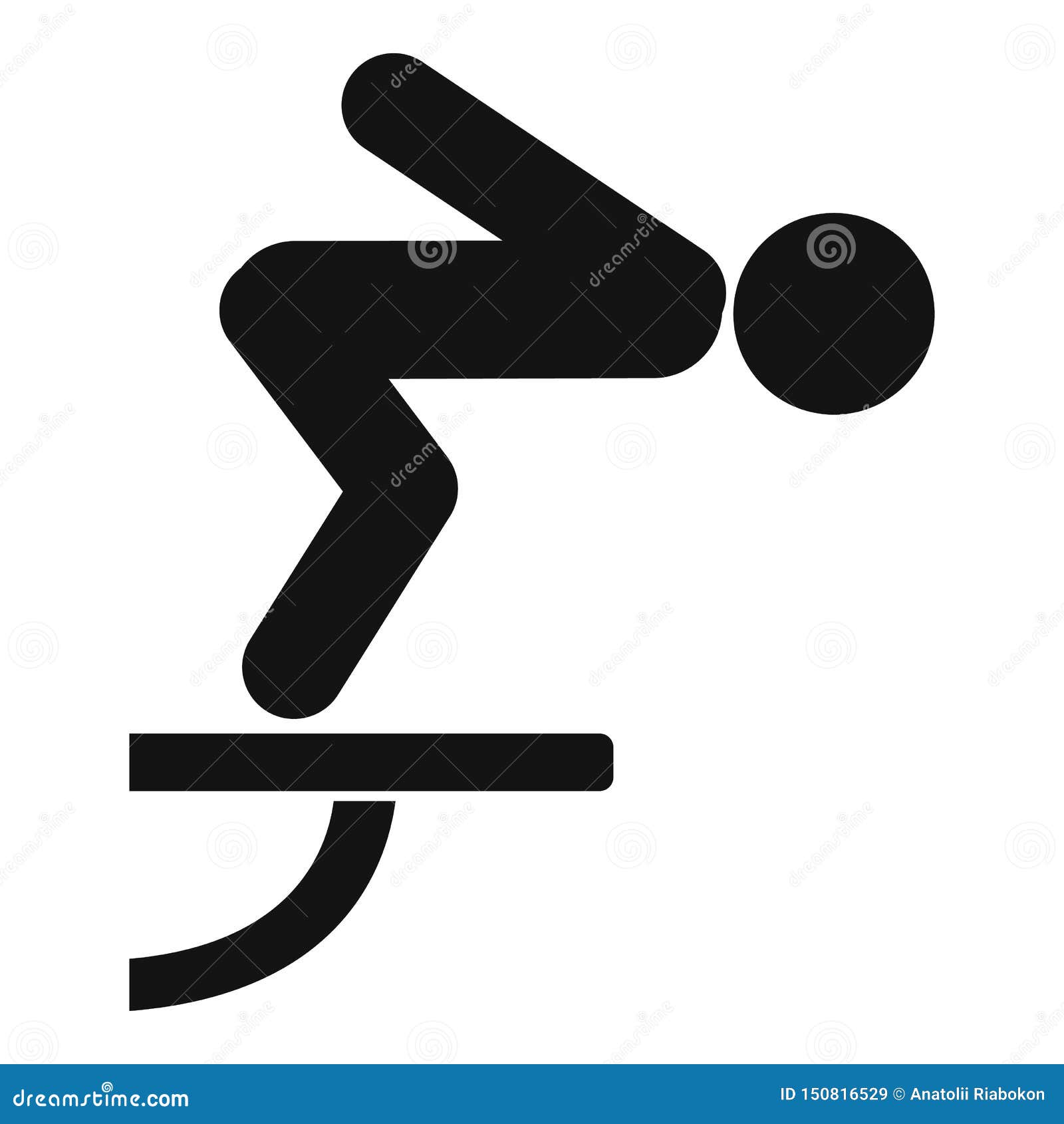 Man Diving Board Pool Icon, Simple Style Stock Vector - Illustration of ...
