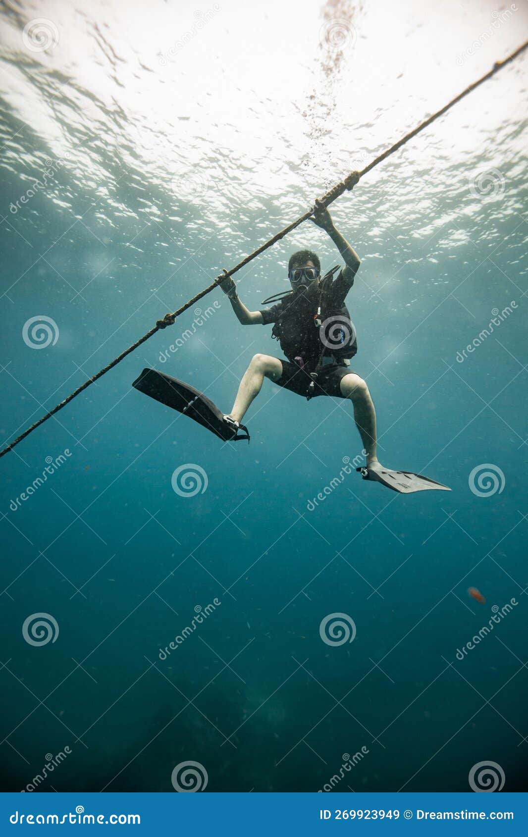 Man Diving in Deep Blue Indian Ocean Stock Image - Image of ocean ...