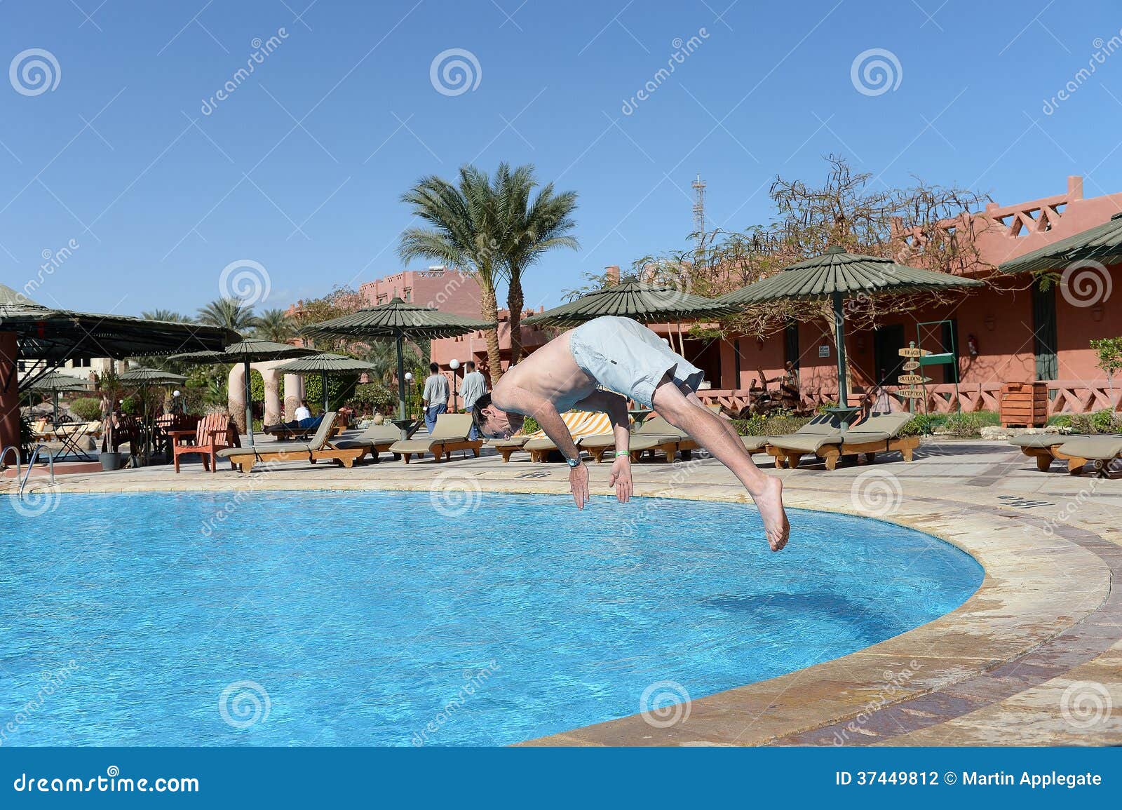 Man Diving in a Swimming Pool Stock Photo - Image of view, adult: 37449812