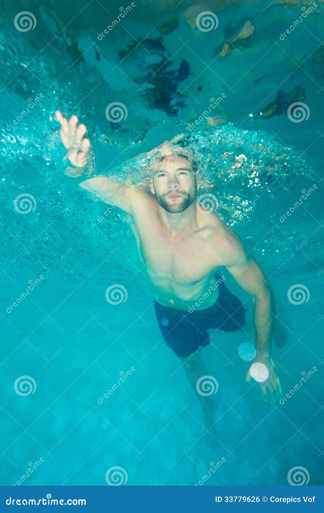Man diving underwater stock photo. Image of vertical - 33779626