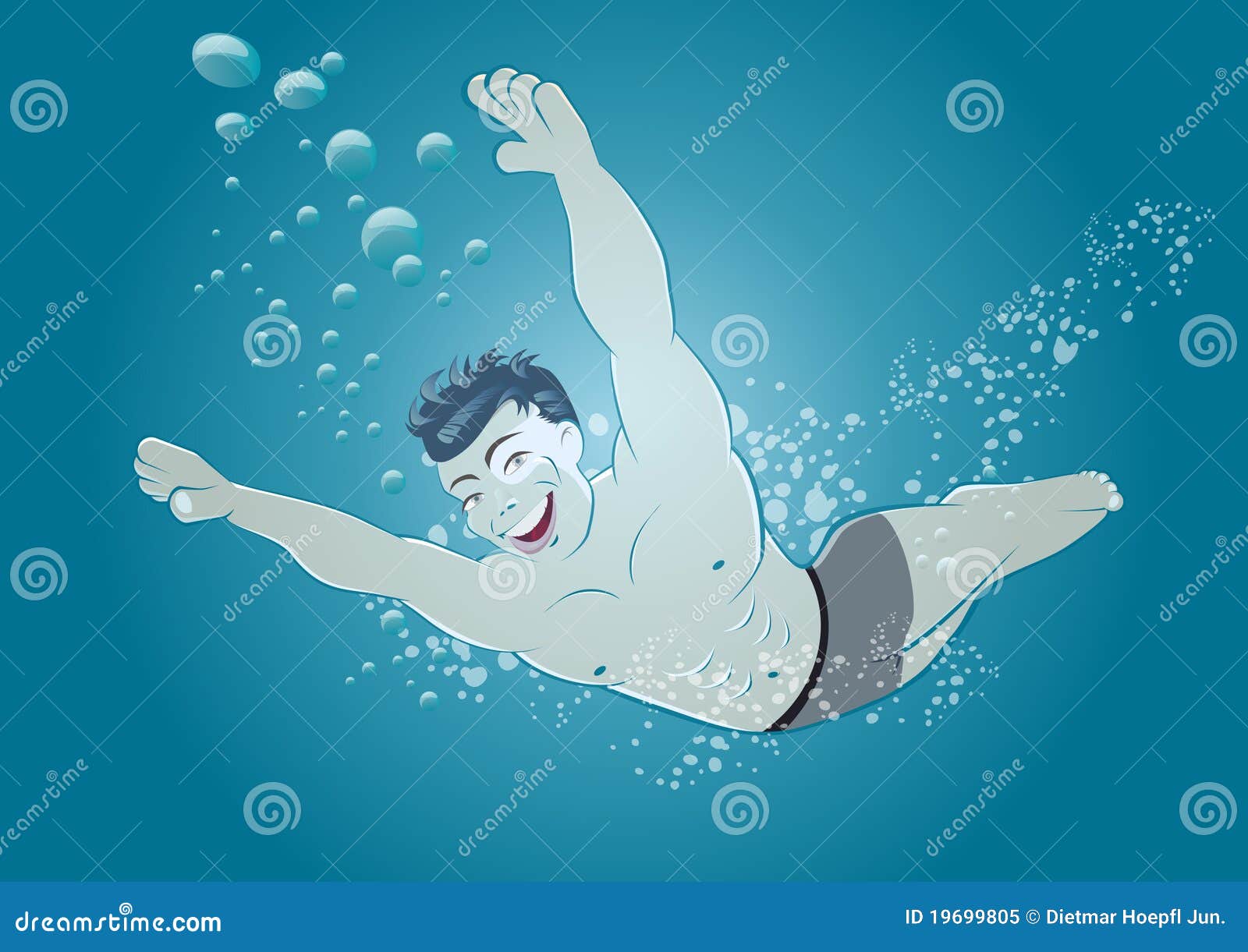 Man diving in the water stock illustration. Illustration of swims ...