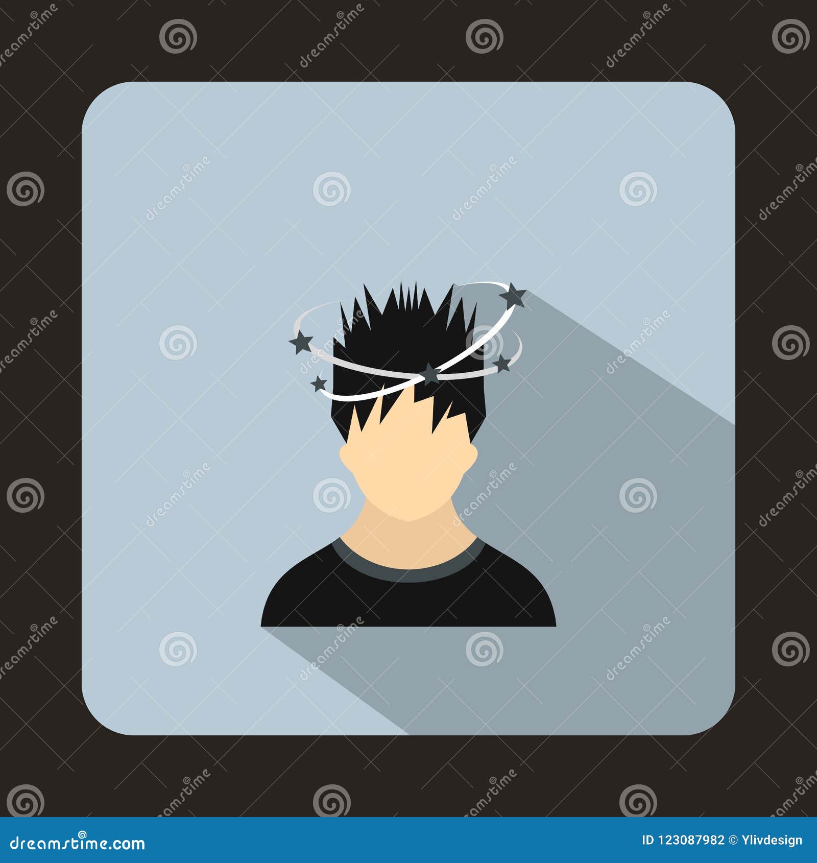 Man with Dizziness Icon, Flat Style Stock Illustration - Illustration ...