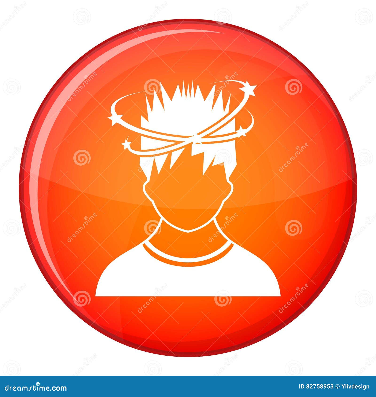 Man with Dizziness Icon, Flat Style Stock Vector - Illustration of ...