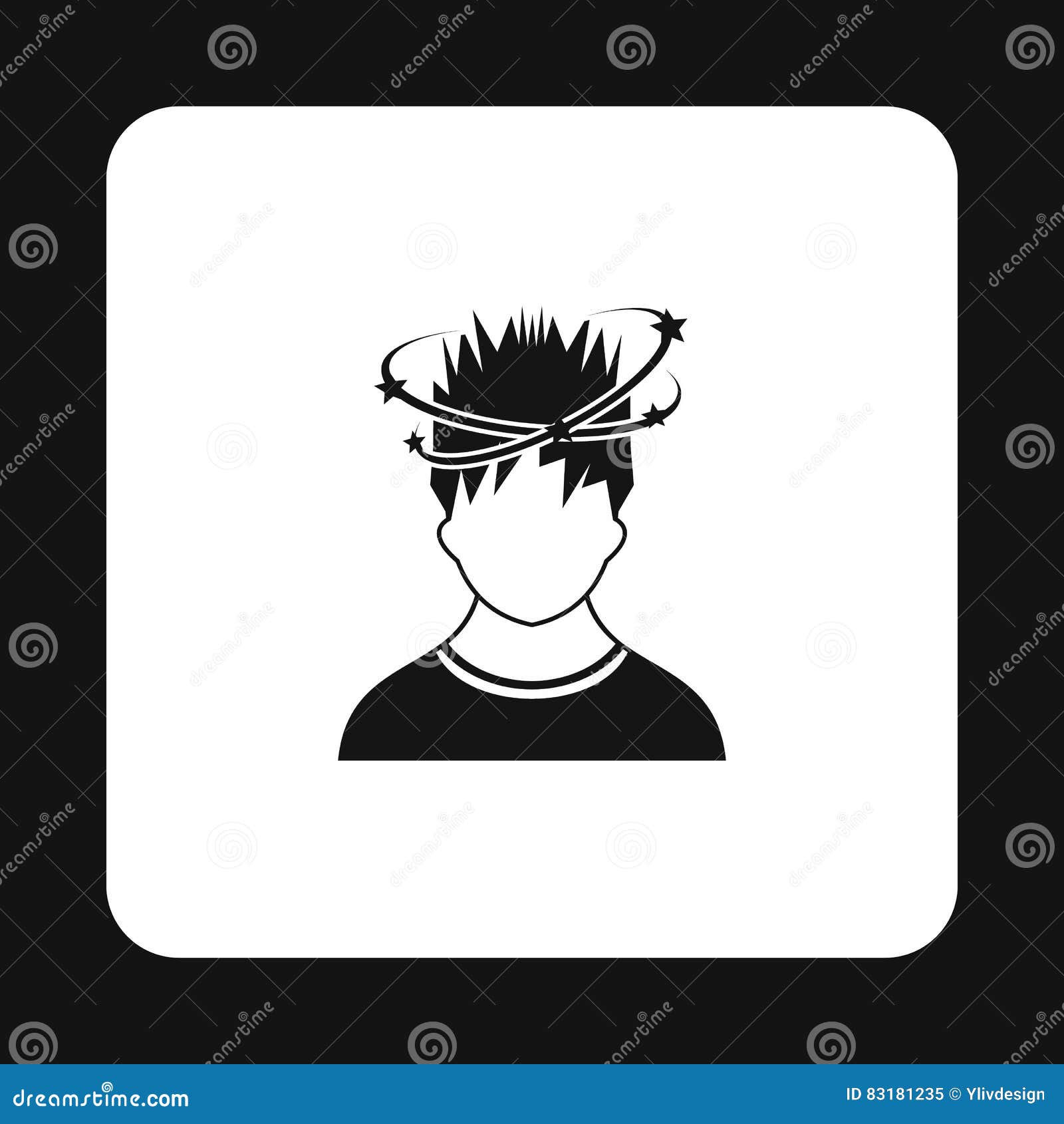 Man with Dizziness Icon, Simple Style Stock Vector - Illustration of ...