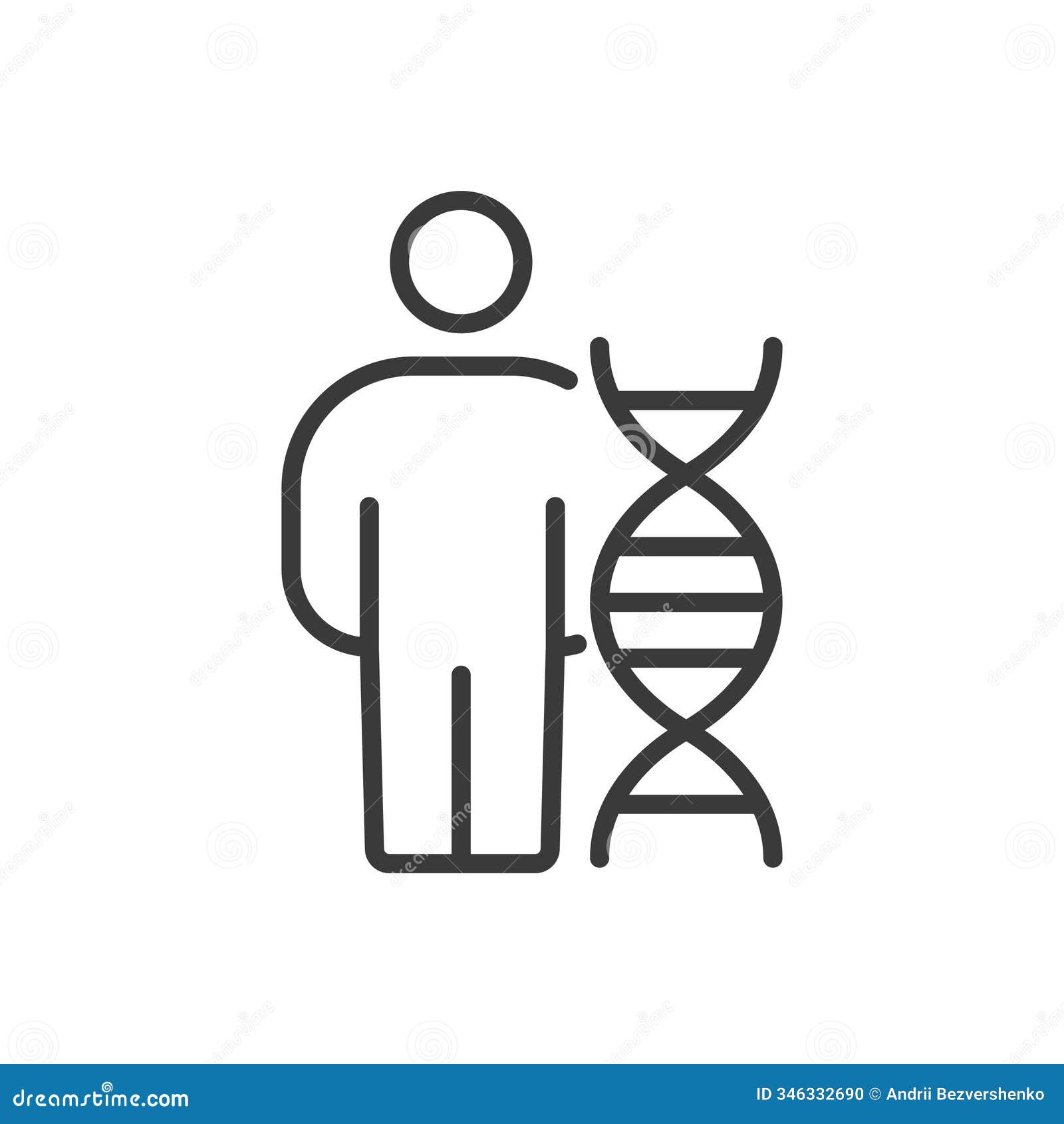 Man DNA, Icon in Line Design. Man, DNA, Genetics, Helix, Chromosome ...