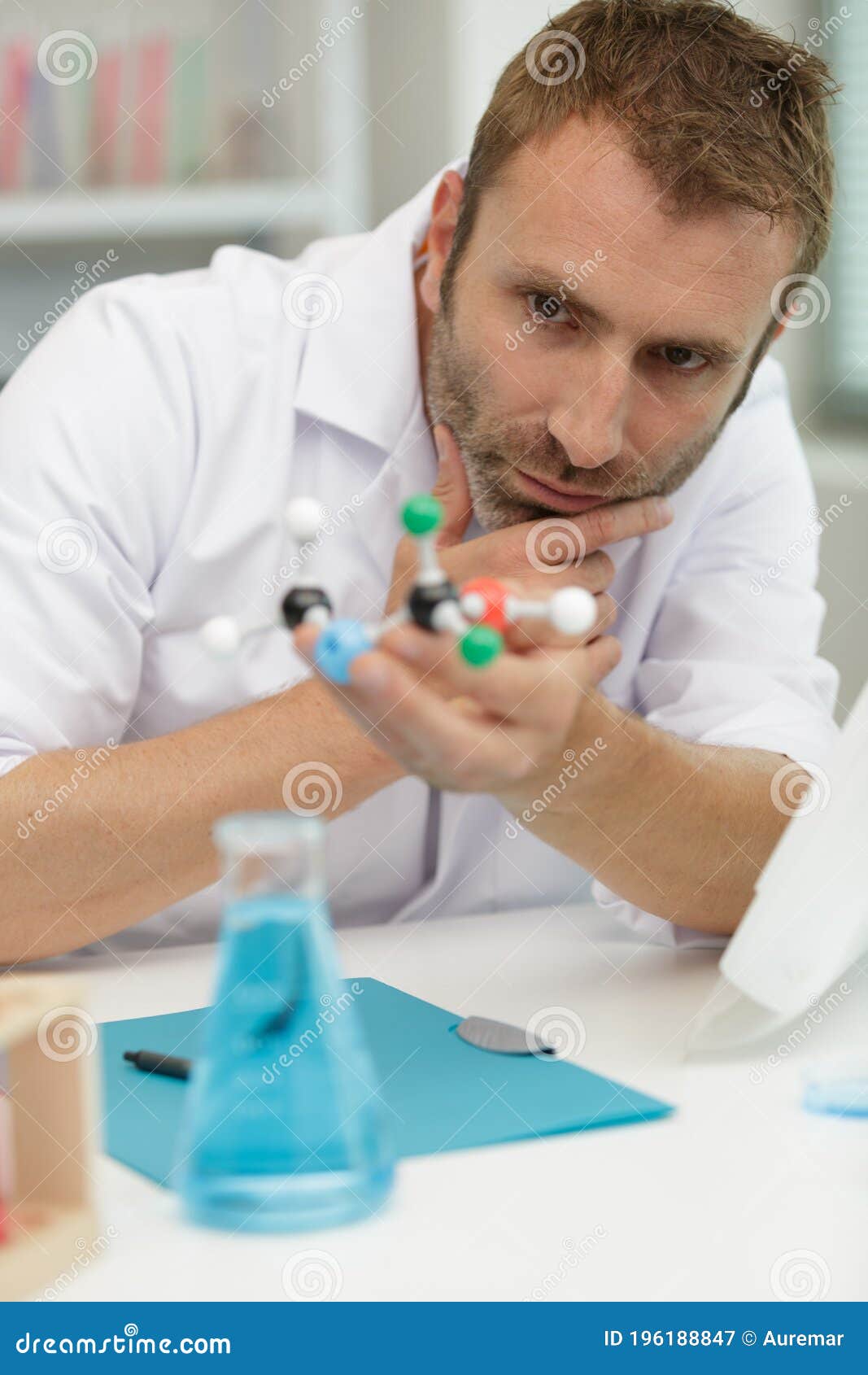 Man with dna in lab stock image. Image of research, gene - 196188847