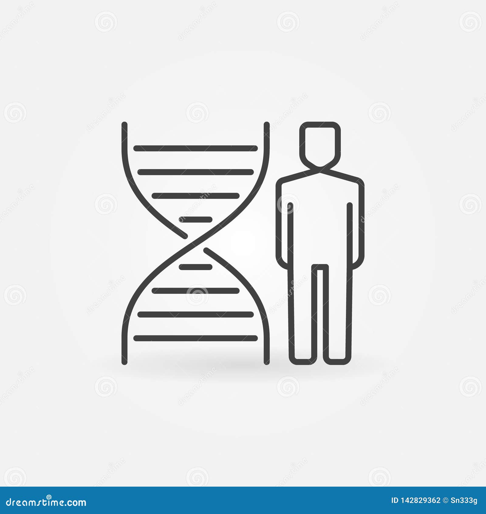 Man with DNA Outline Vector Concept Icon Stock Vector - Illustration of ...