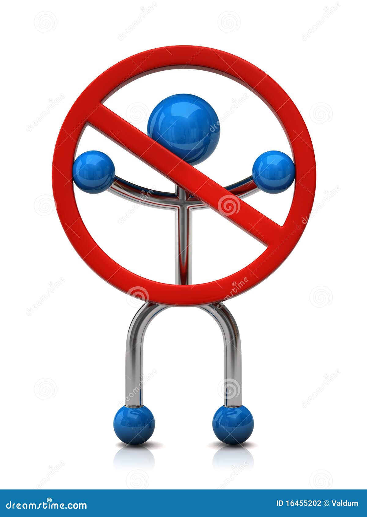 Man with Do Not Warning Sign Stock Illustration - Illustration of ...