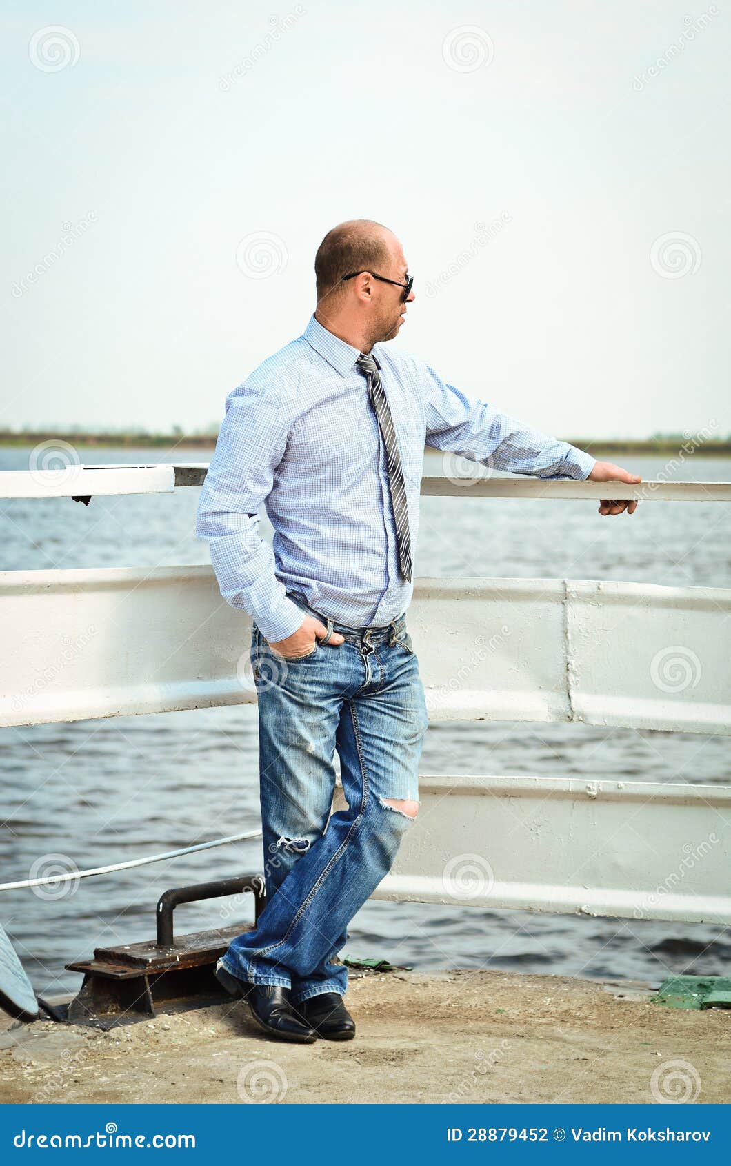 Man on the dock stock photo. Image of thinking, eyes - 28879452