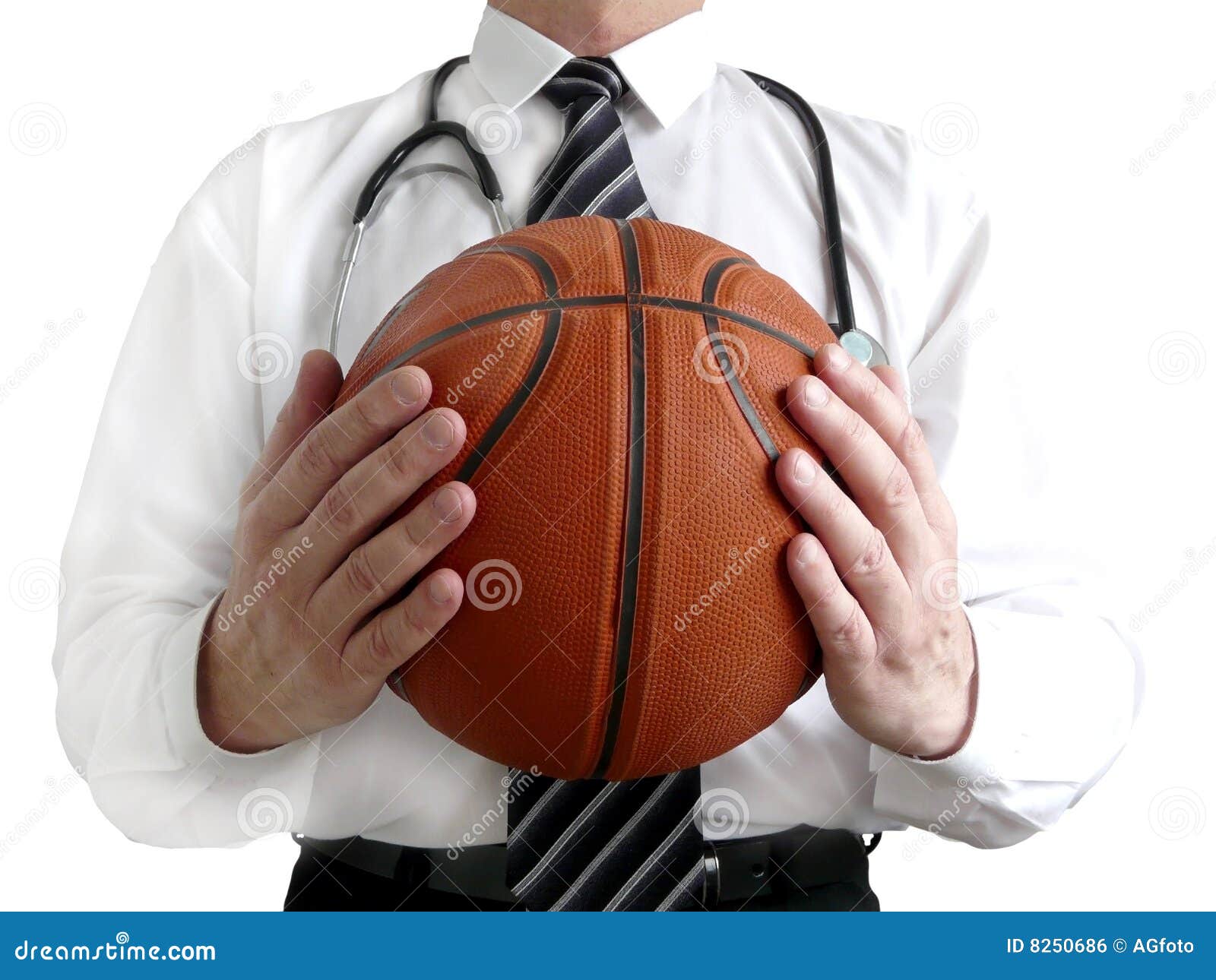 Man Doctor with Basketball Ball Stock Photo - Image of white ...