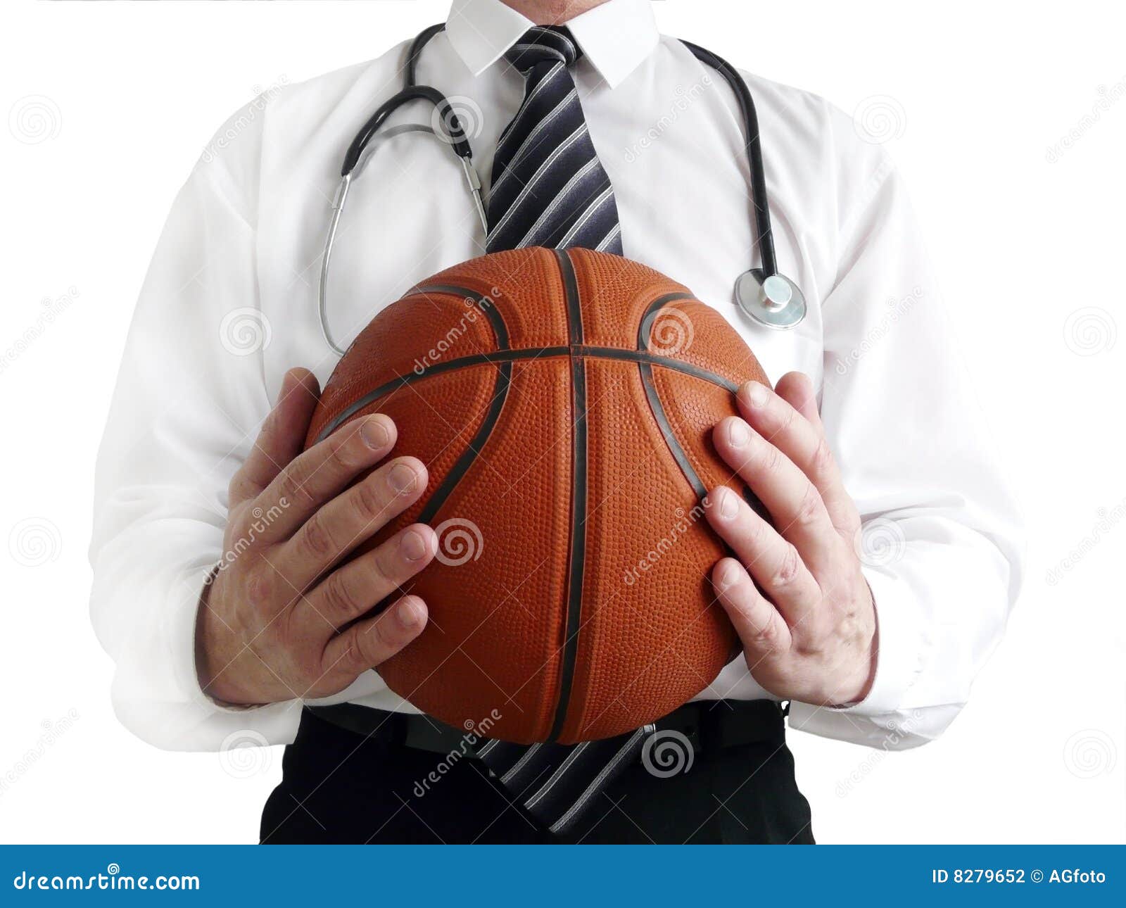 Man Doctor with Basketball Ball in Hands Stock Photo - Image of ...