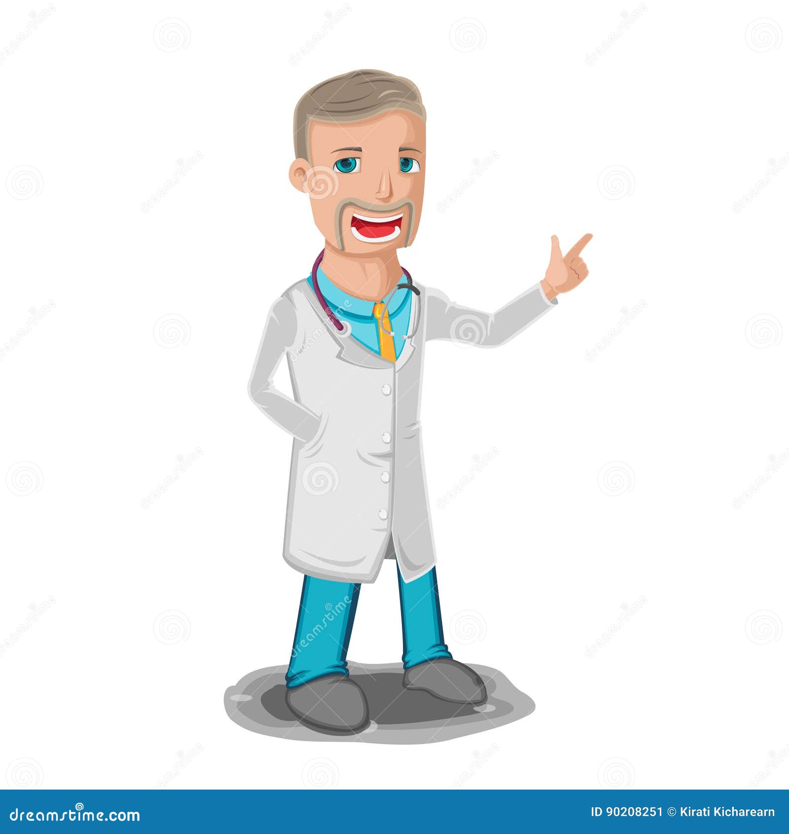 Man Doctor Cartoon Presentation Illustration Stock Vector ...