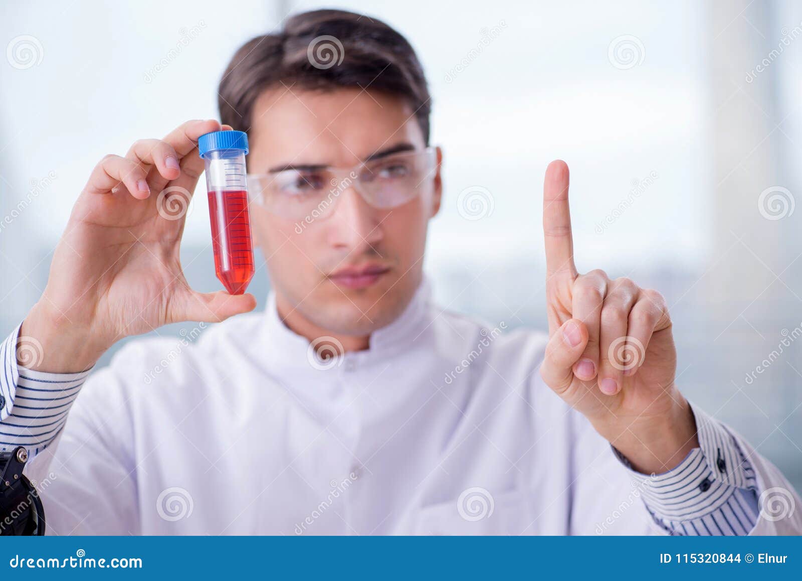 The Man Doctor Checking Blood Samples in Lab Stock Photo - Image of ...