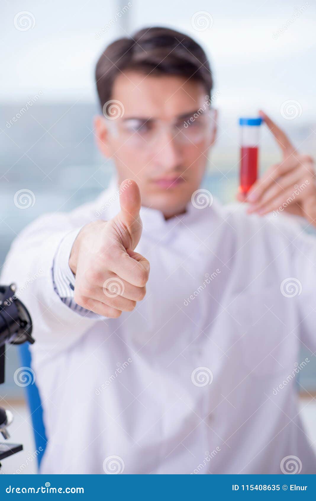 The Man Doctor Checking Blood Samples in Lab Stock Image - Image of ...