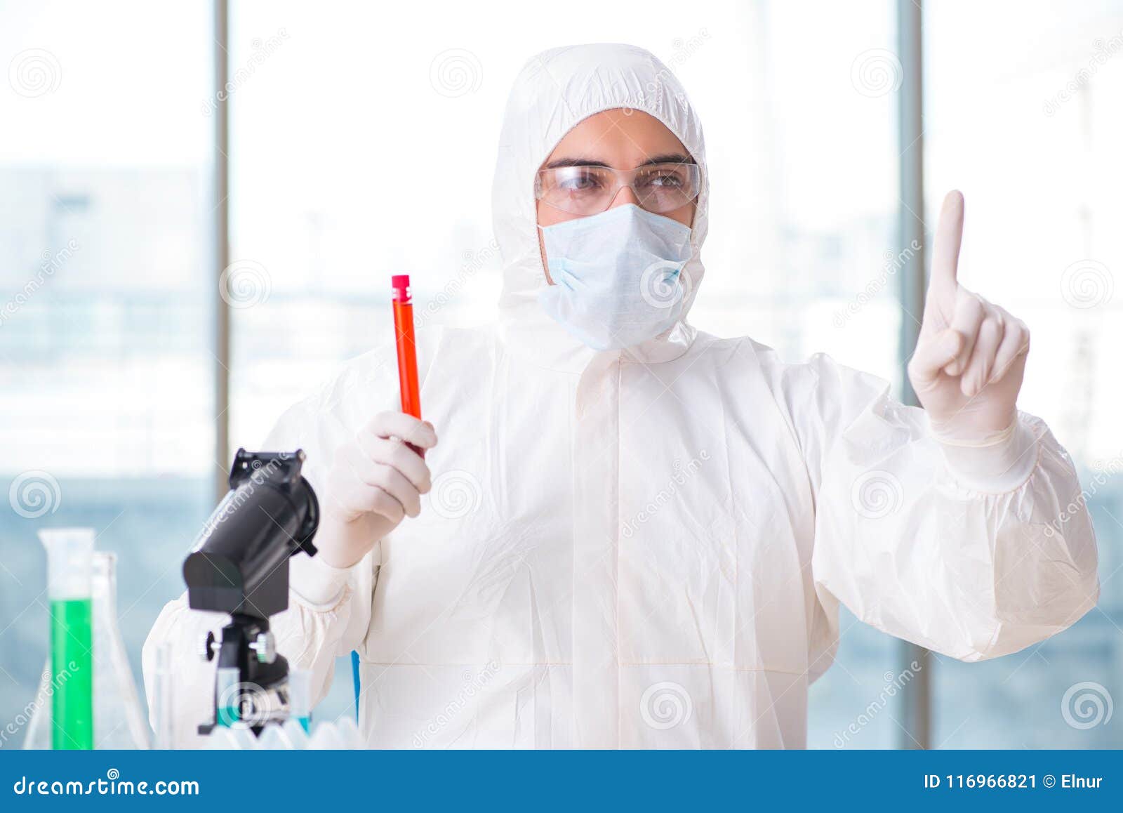 The Man Doctor Checking Blood Samples in Lab Stock Image - Image of ...