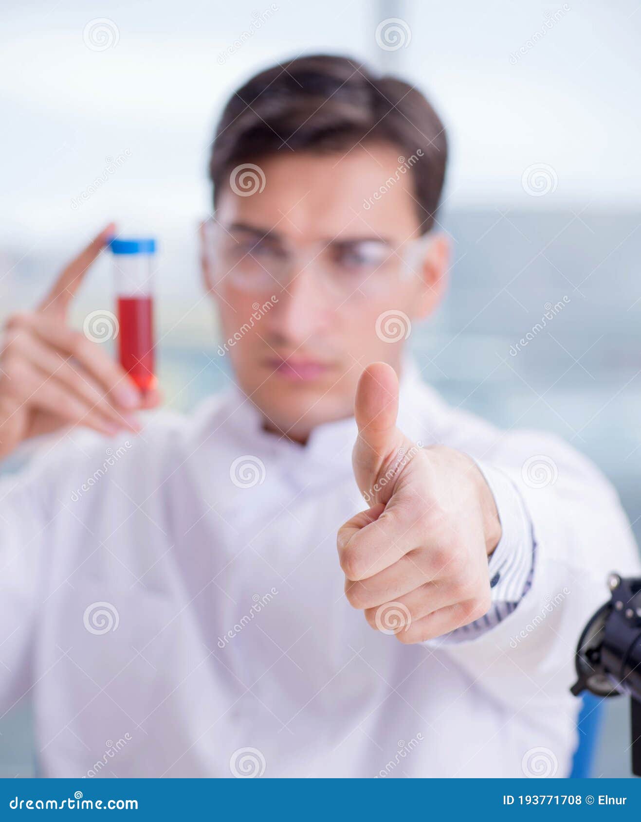 Man Doctor Checking Blood Samples in Lab Stock Photo - Image of ...
