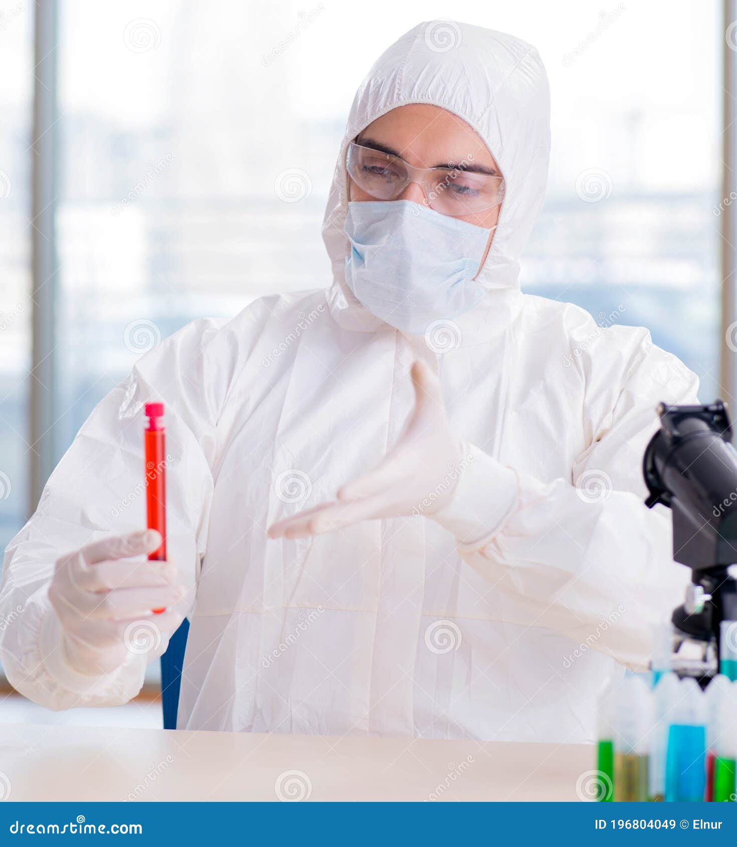 Man Doctor Checking Blood Samples in Lab Stock Image - Image of heart ...