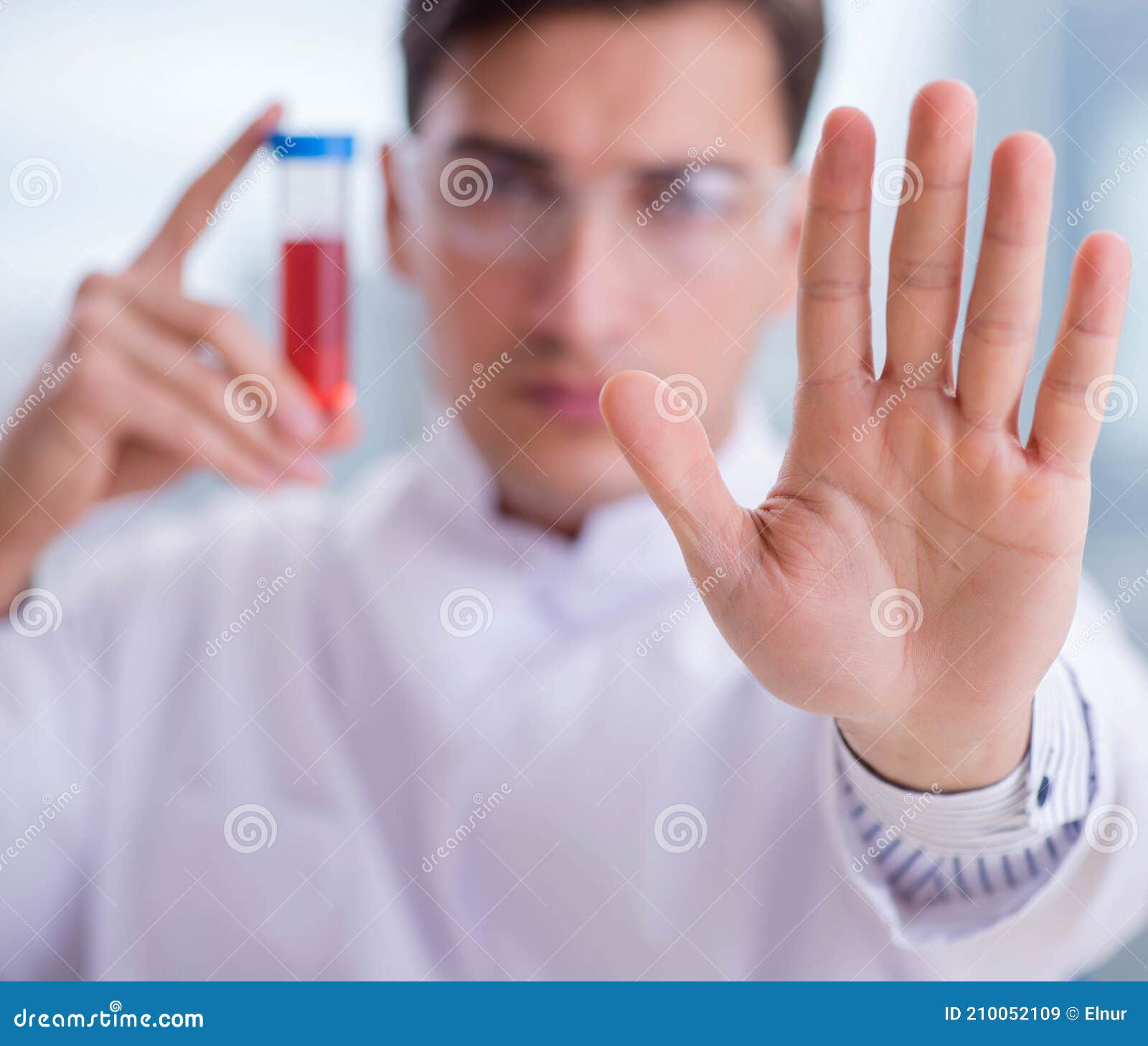 Man Doctor Checking Blood Samples in Lab Stock Image - Image of ...