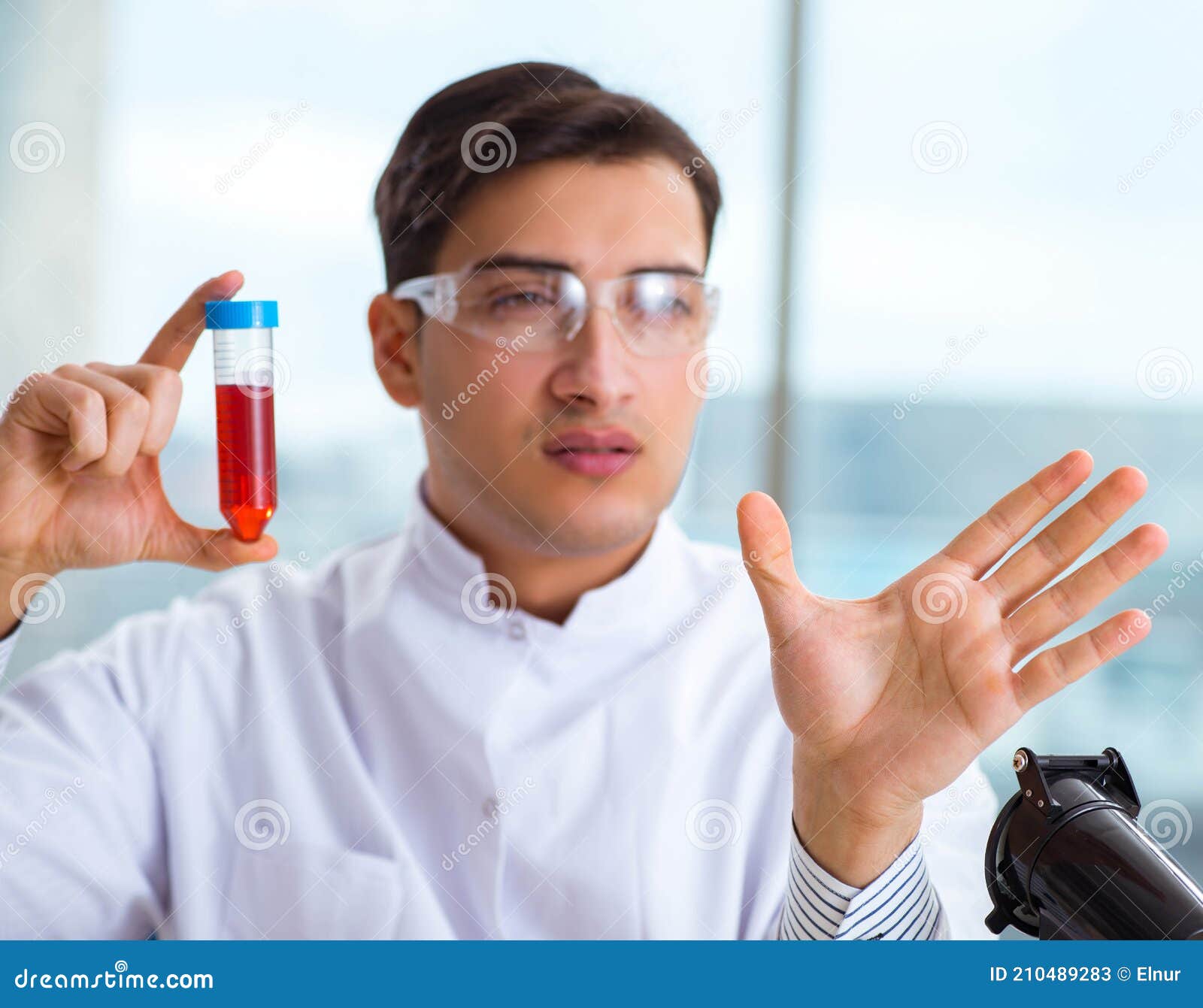 Man Doctor Checking Blood Samples in Lab Stock Image - Image of clinic ...
