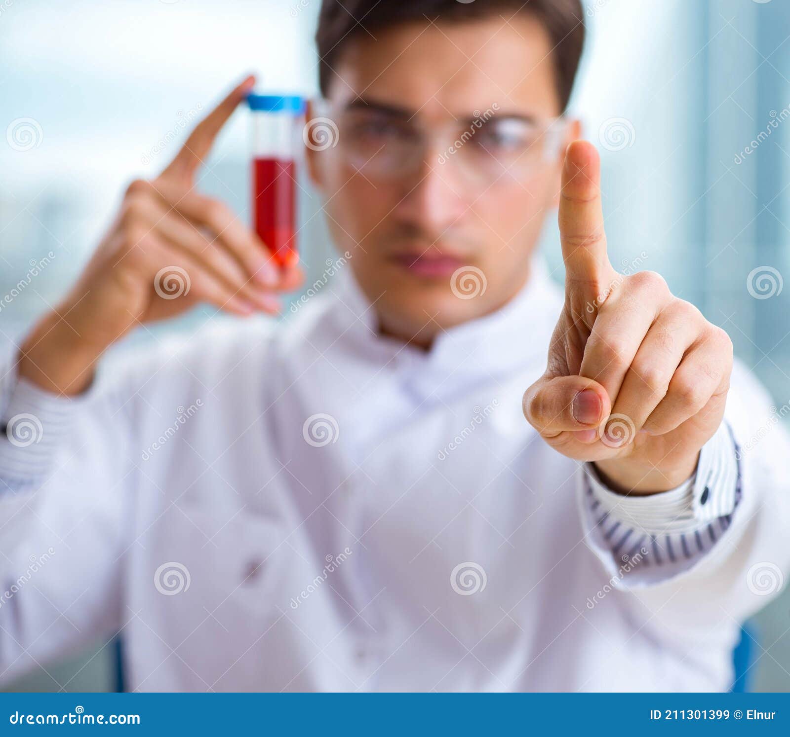 Man Doctor Checking Blood Samples in Lab Stock Image - Image of ...