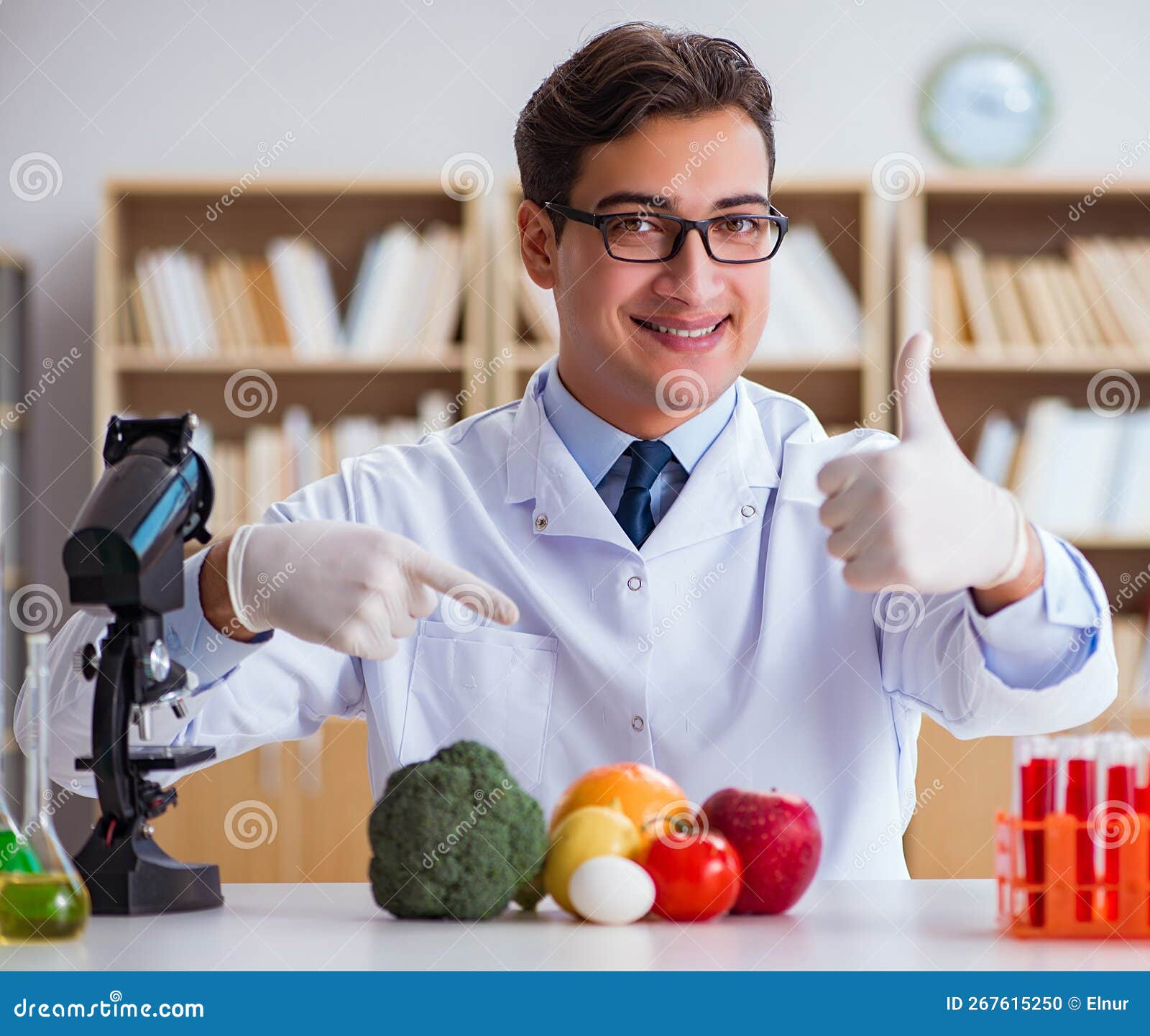 Man Doctor Checking the Fruits and Vegetables Stock Photo - Image of ...