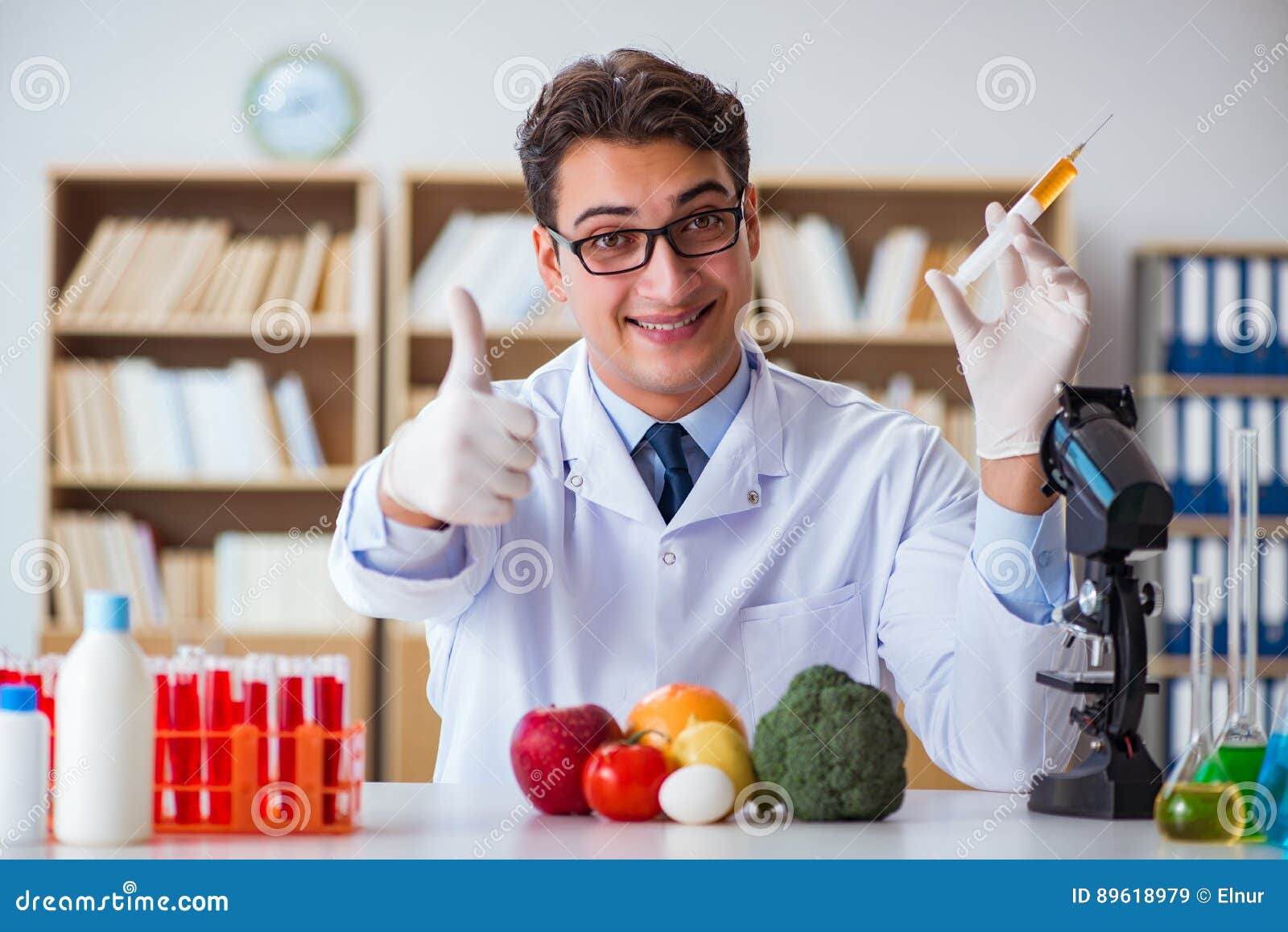 The Man Doctor Checking the Fruits and Vegetables Stock Image - Image ...
