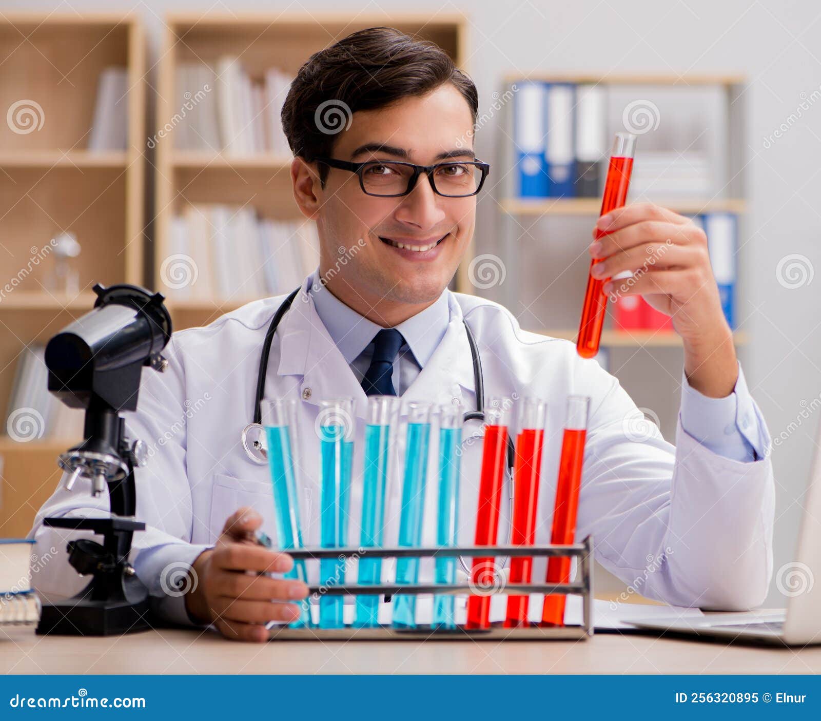 Man Doctor Working in the Lab Stock Image - Image of doctor, computer ...